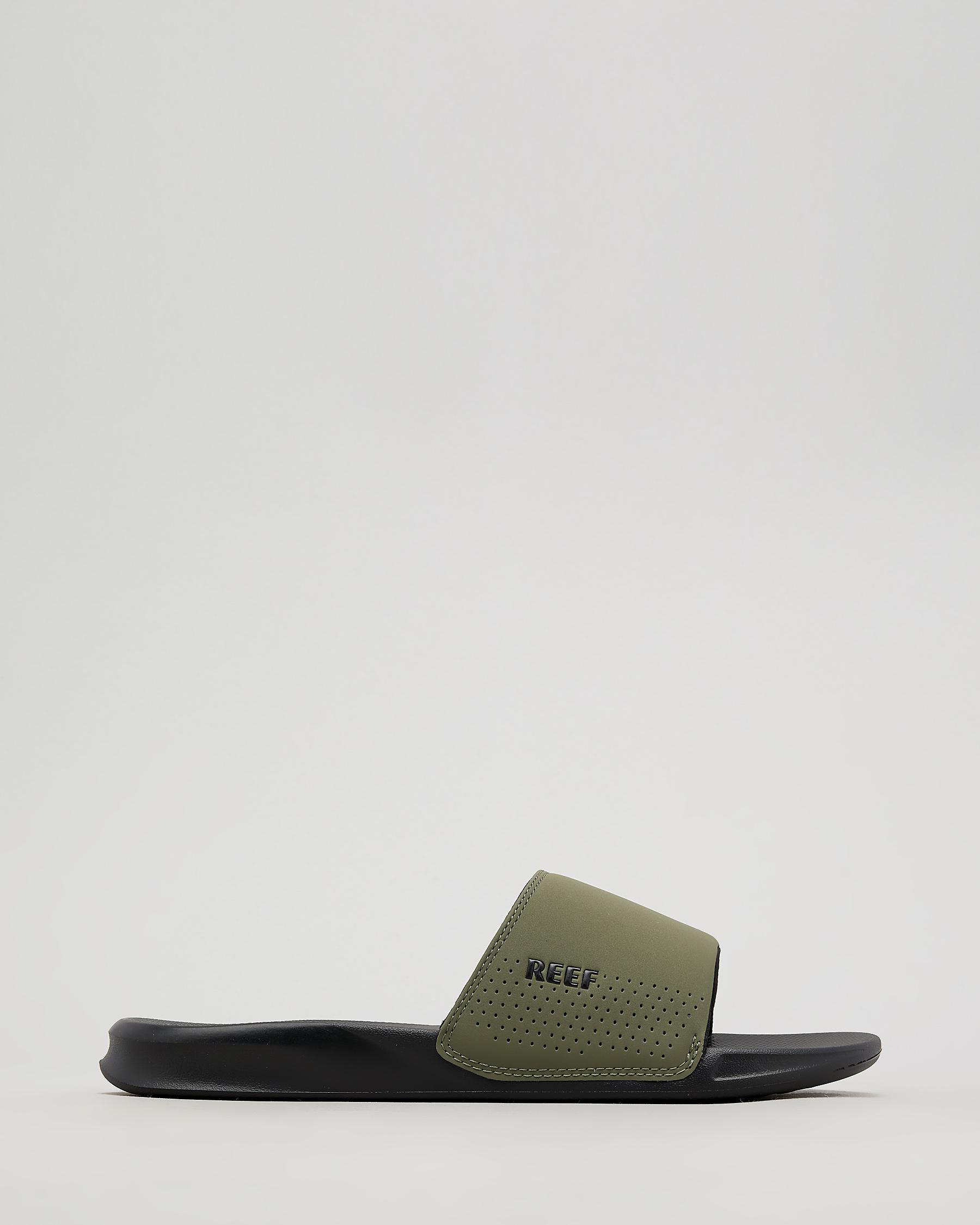 Shop Reef Reef One Slides In Black/olive - Fast Shipping & Easy Returns ...