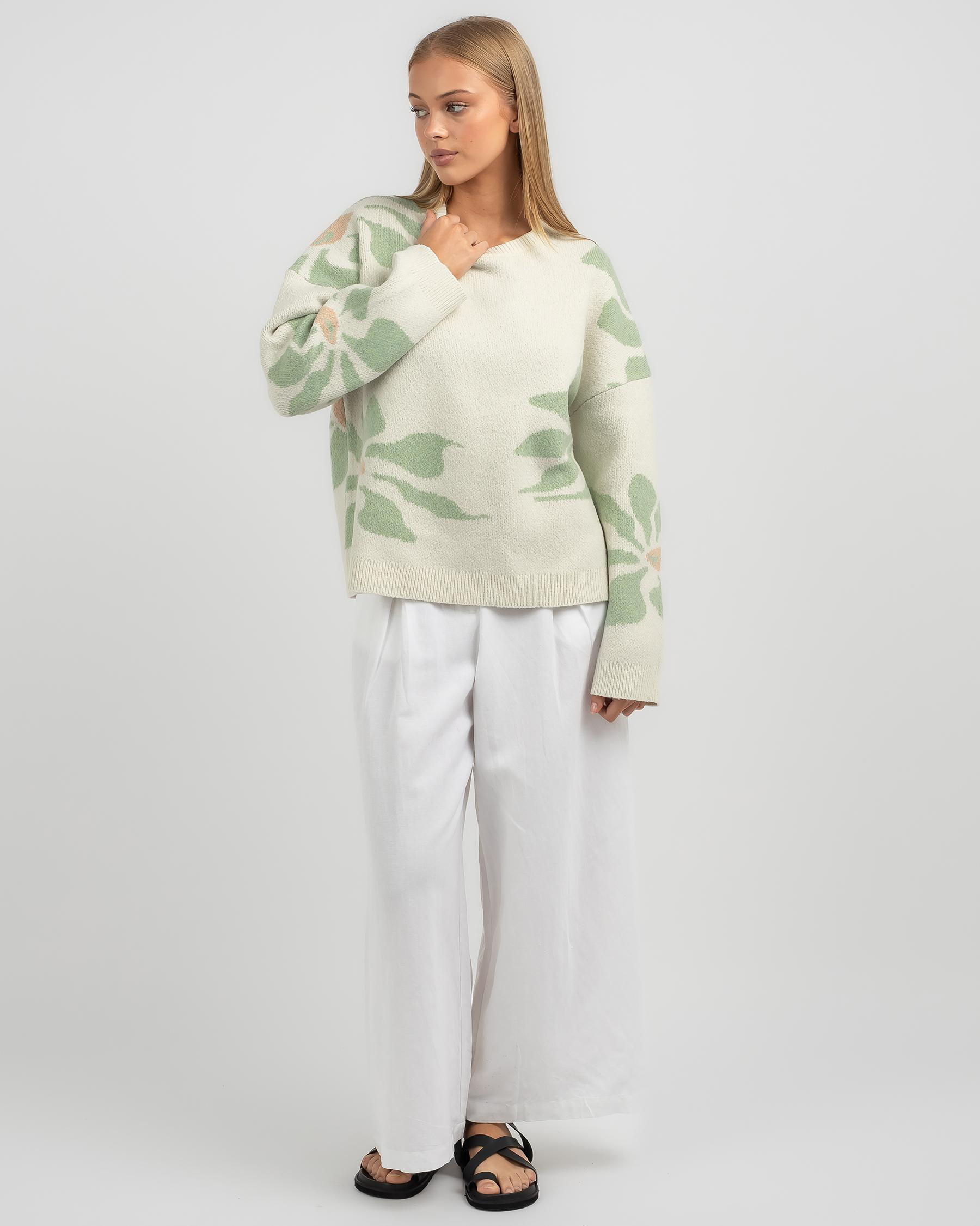 Shop Rusty Lily Relaxed Fit Knit Jumper In Snow - Fast Shipping & Easy ...