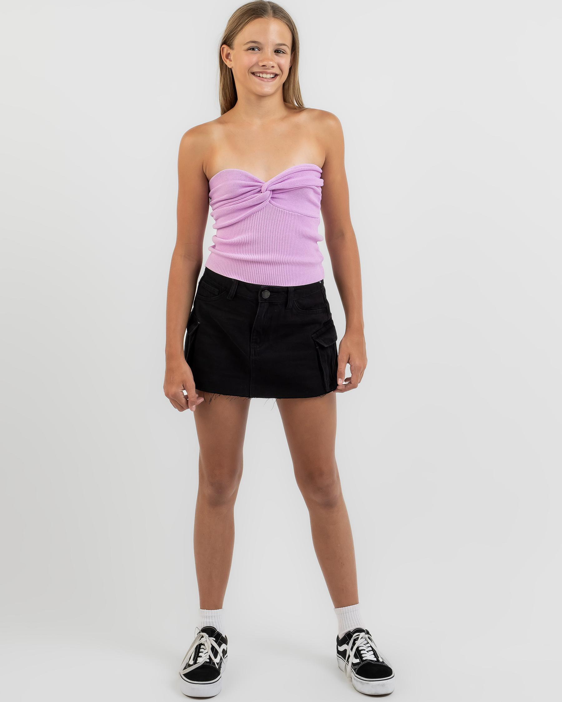 Shop Mooloola Girls' Bianca Knit Tube Top In Lilac - Fast Shipping ...