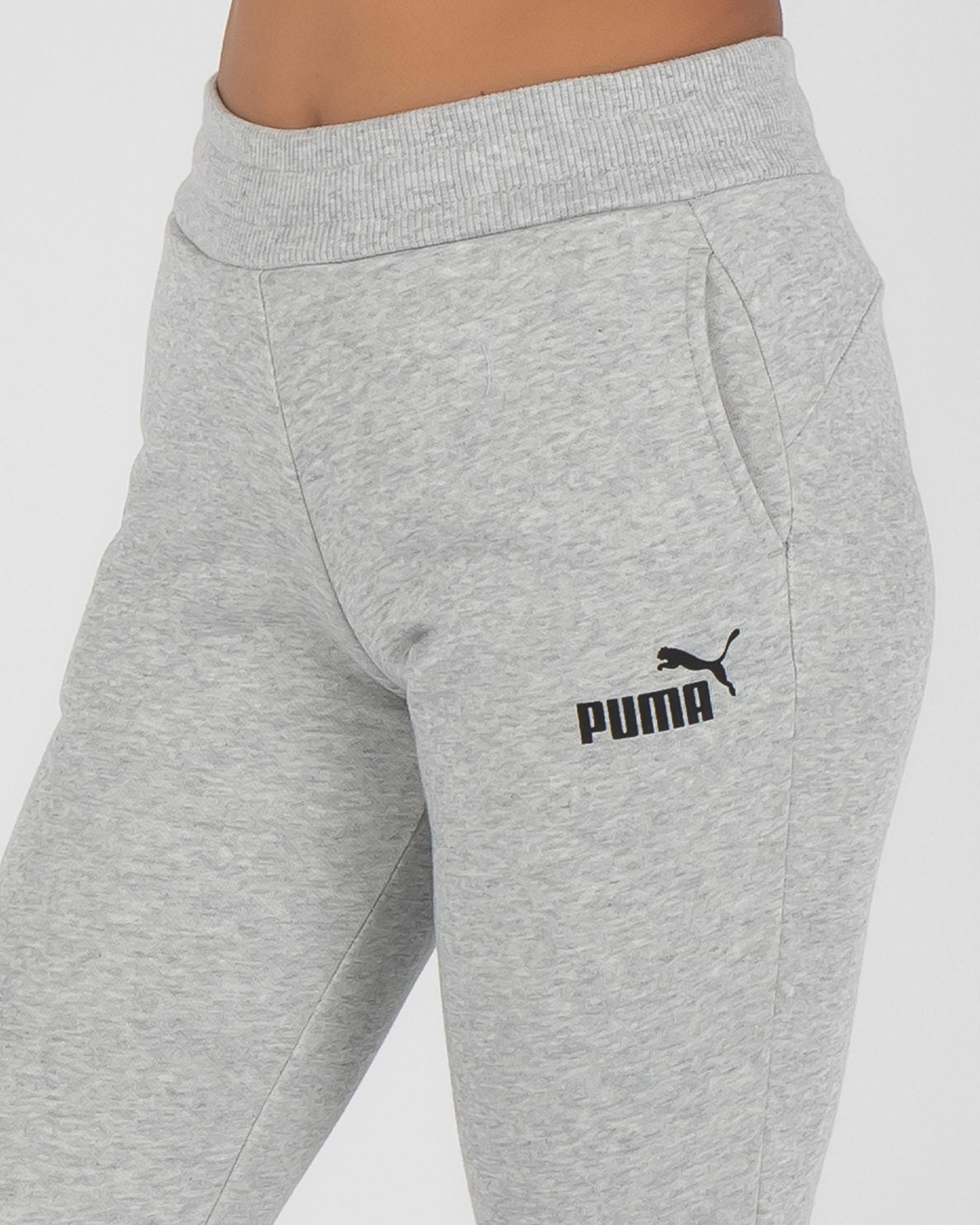 Shop Puma Girls' Essential Sweat Pants In Light Gray Heather - Fast ...