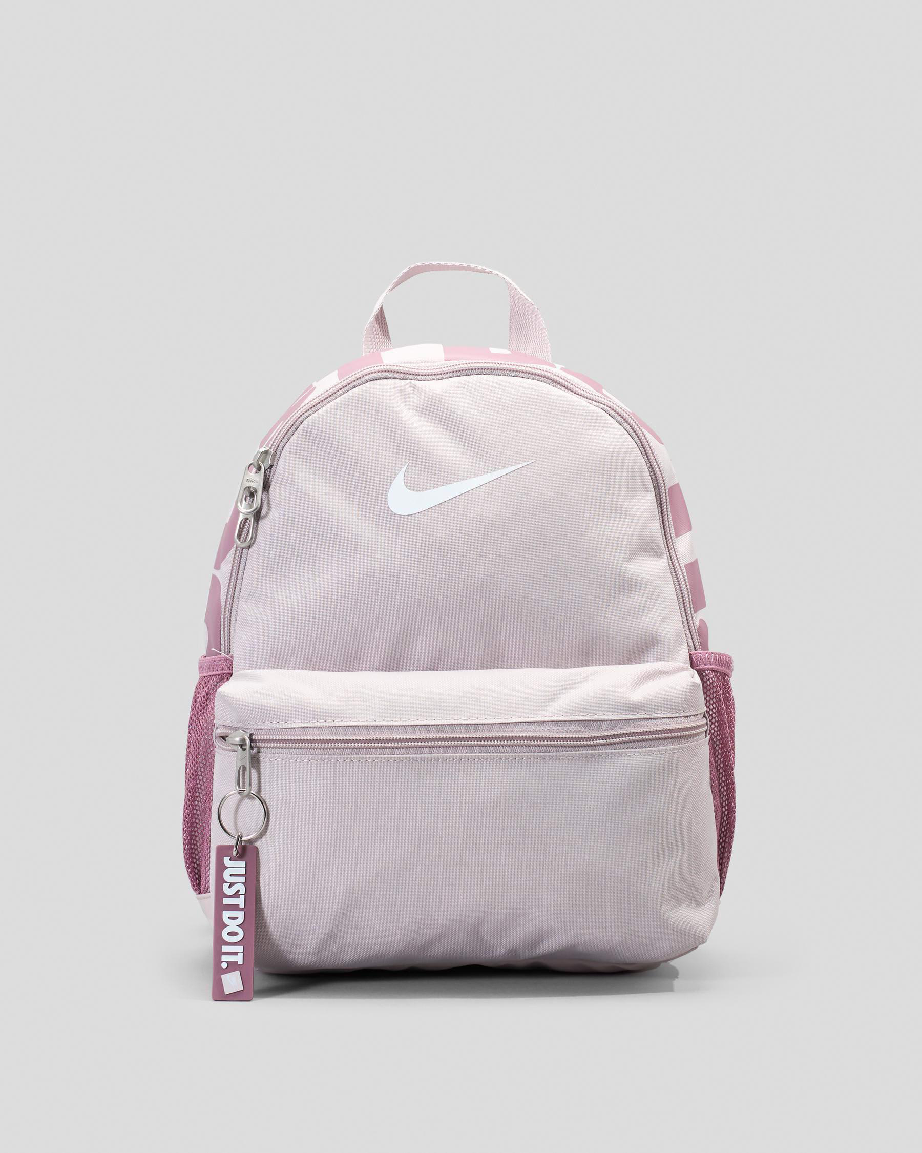 Shop Nike Mini Brazilia Backpack In Platinum Violet/plum Dust/white ...