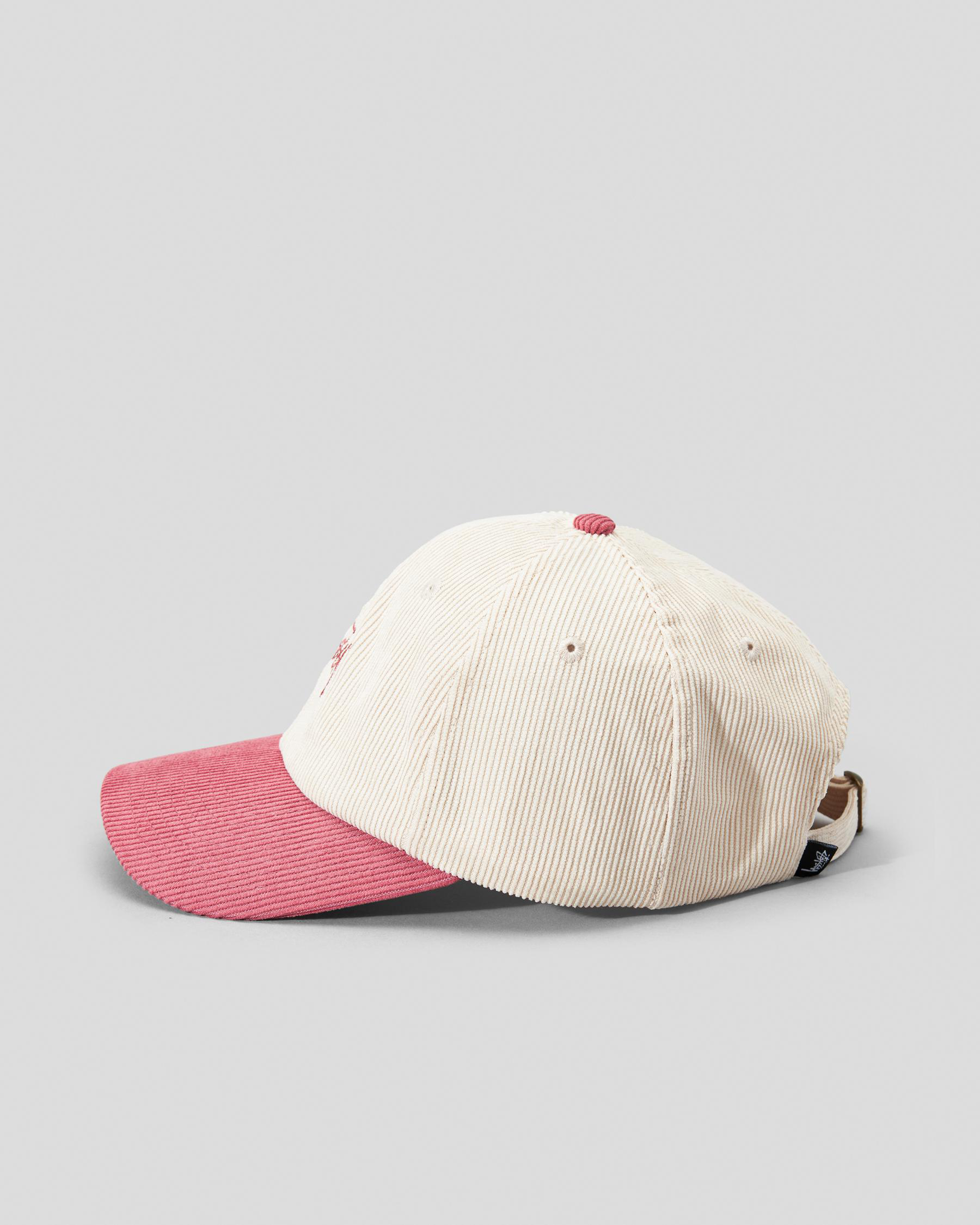 Shop Stussy Graffiti Cord Low Pro Cap In Washed White/magenta - Fast ...