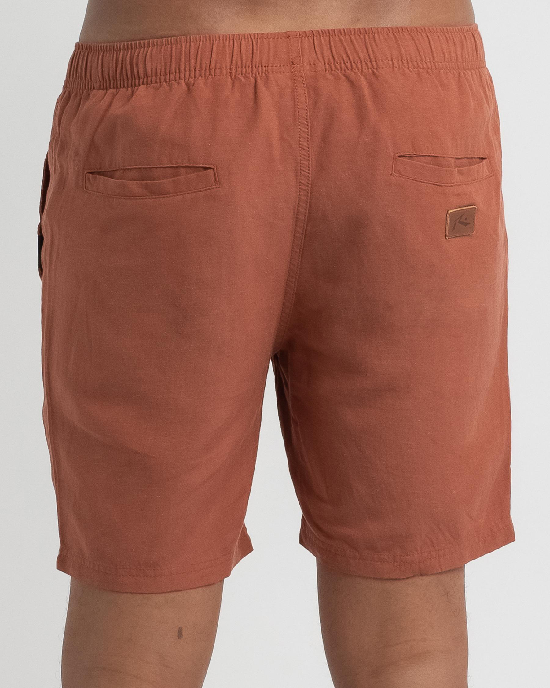 Shop Rusty Overtone Elastic Shorts In Bombay Brown - Fast Shipping ...
