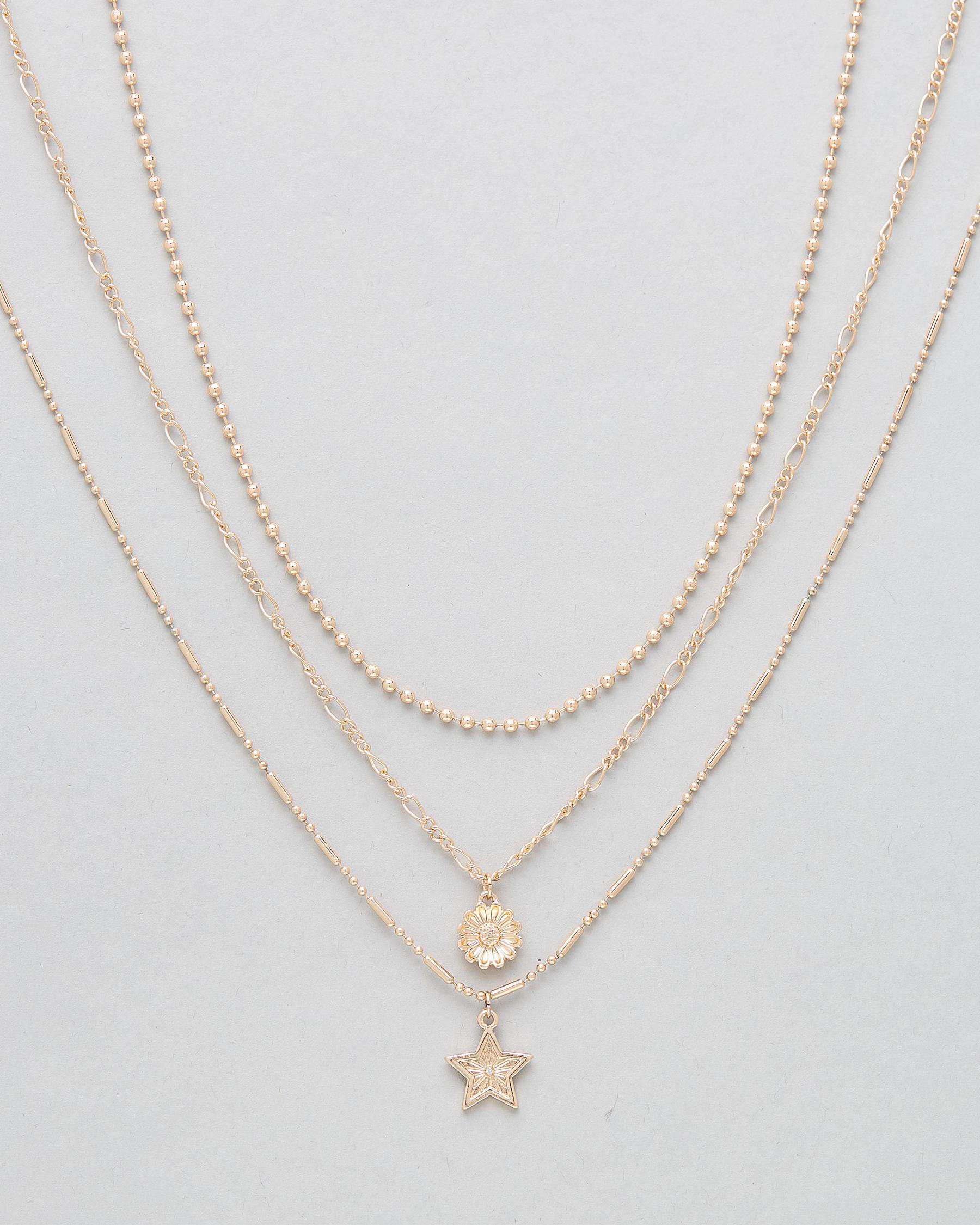 Shop Karyn In LA Reuben Necklace Pack In Shiny Light Gold - Fast ...