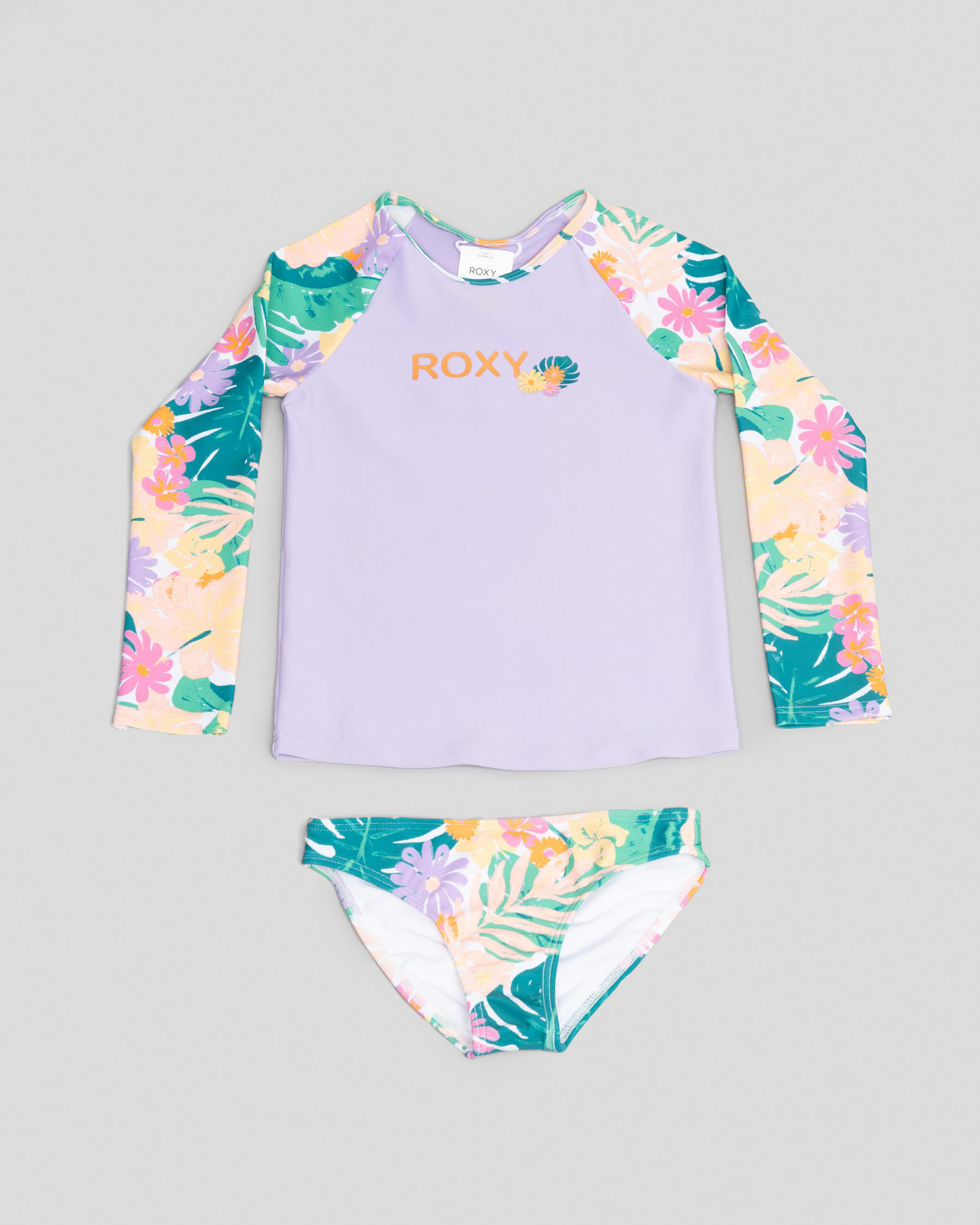 Roxy Toddlers' Paradisiac Island Rash Vest Set In Mint Tropical Trails - FREE* Shipping & Easy ...