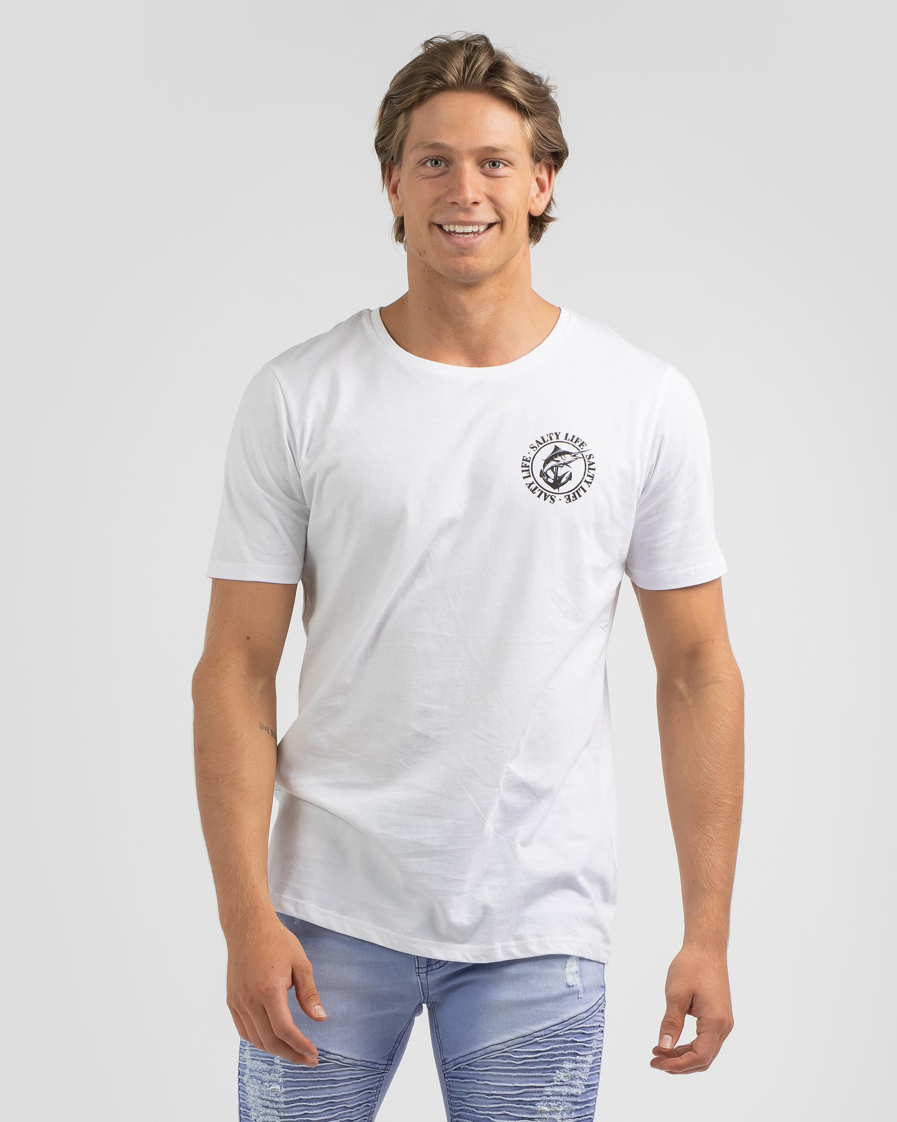 Shop Salty Life Angler T-Shirt In White - Fast Shipping & Easy Returns ...