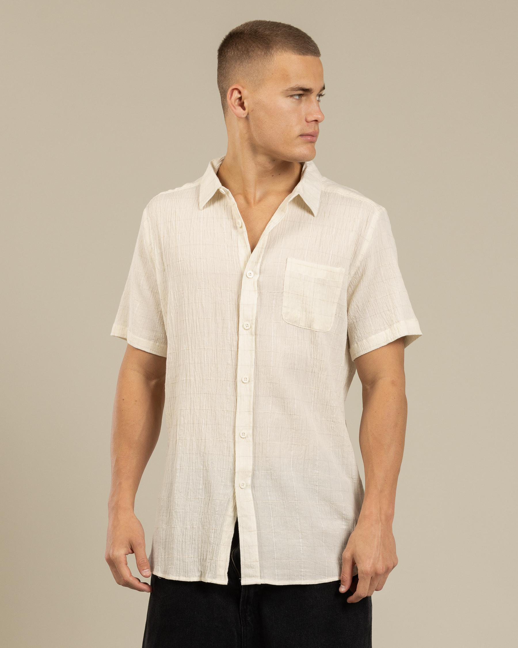 Shop Jacks Structure Short Sleeve Shirt In White - Fast Shipping & Easy ...
