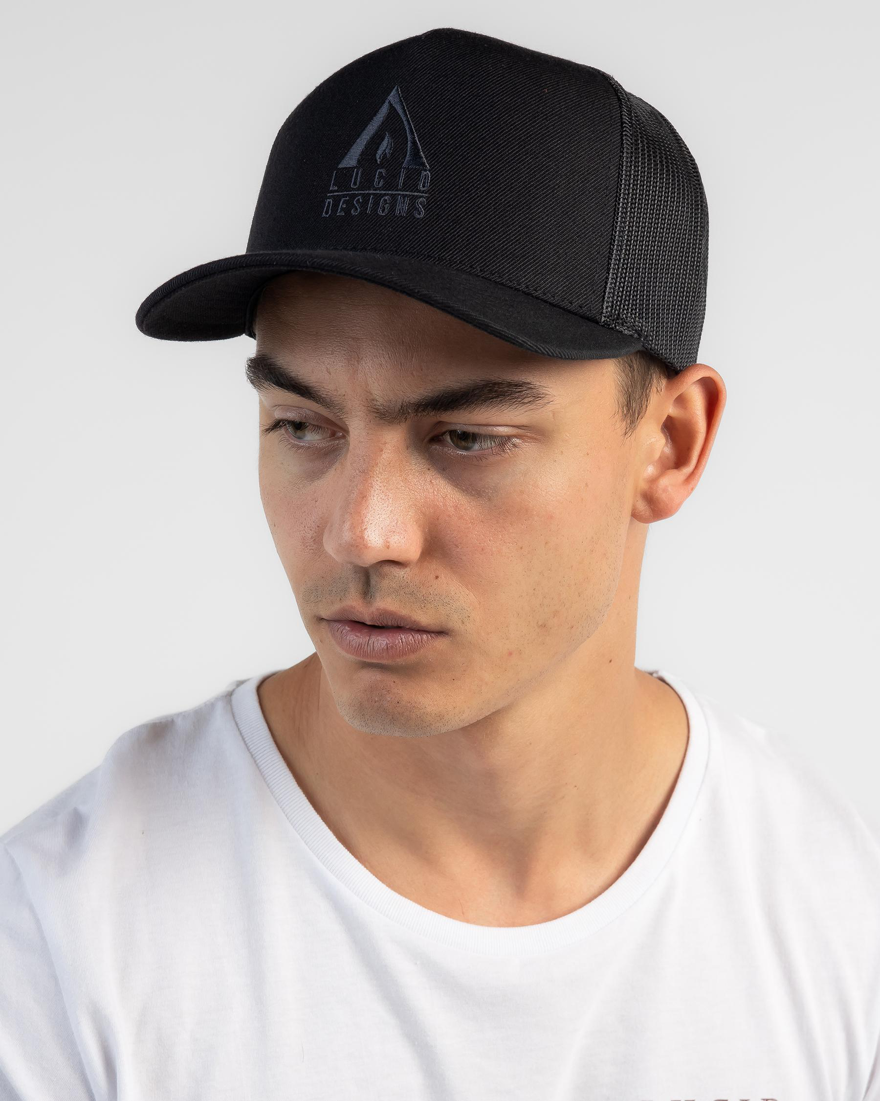 Shop Lucid Flaming Trucker Cap In Black - Fast Shipping & Easy Returns ...