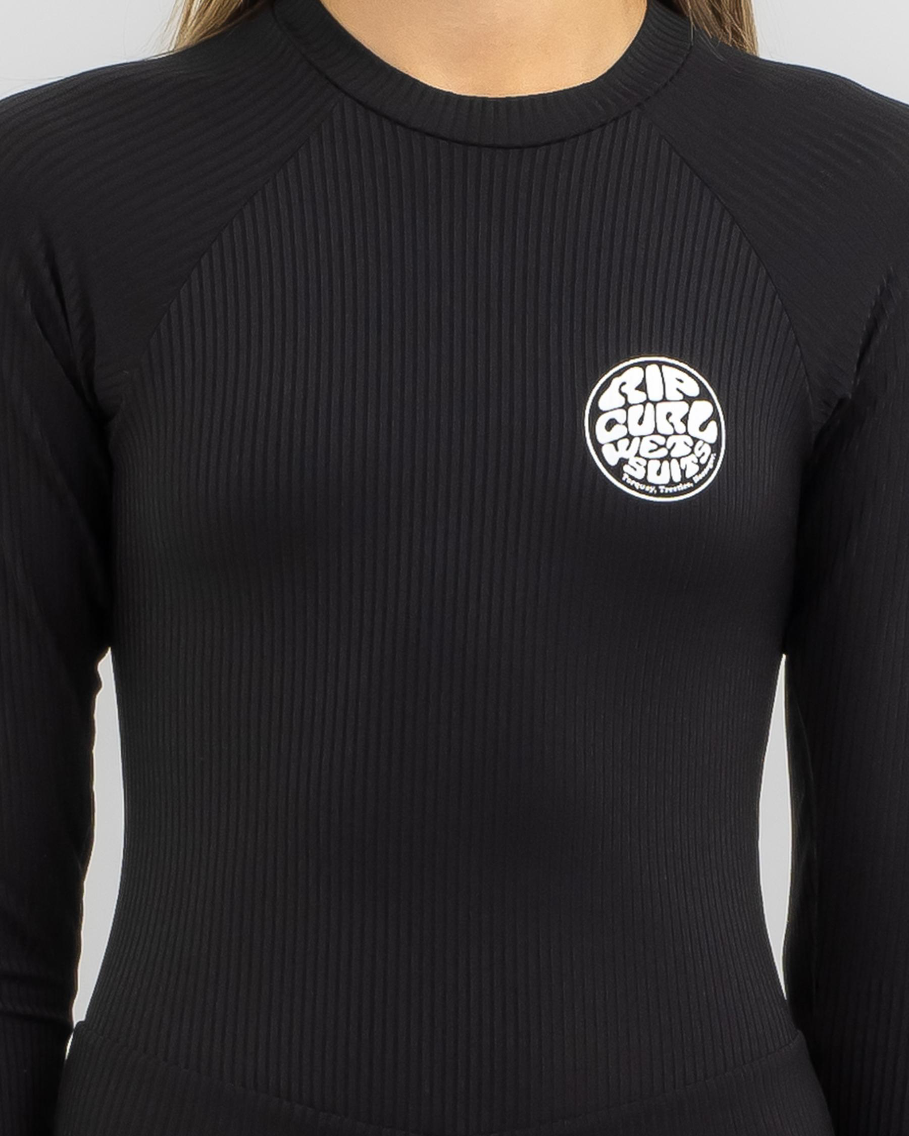 Rip Curl Girls' Premium Rib Boyleg Surfsuit In Black - Fast Shipping ...