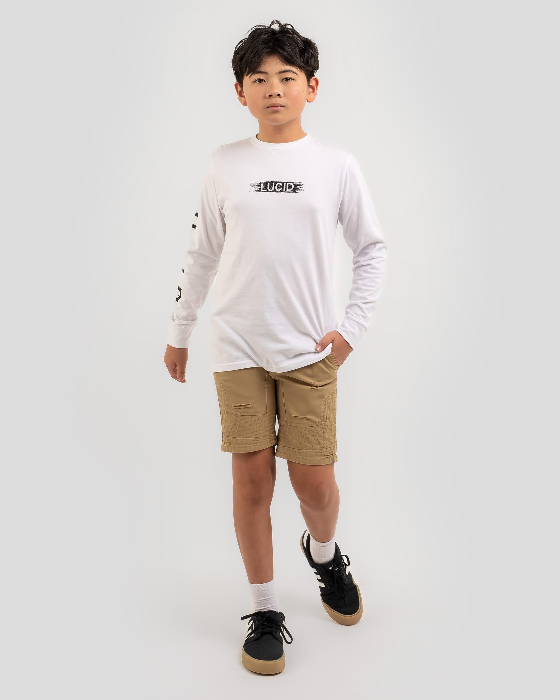 Shop Lucid Boys' Coincide Long Sleeve T-Shirt In White - Fast Shipping ...