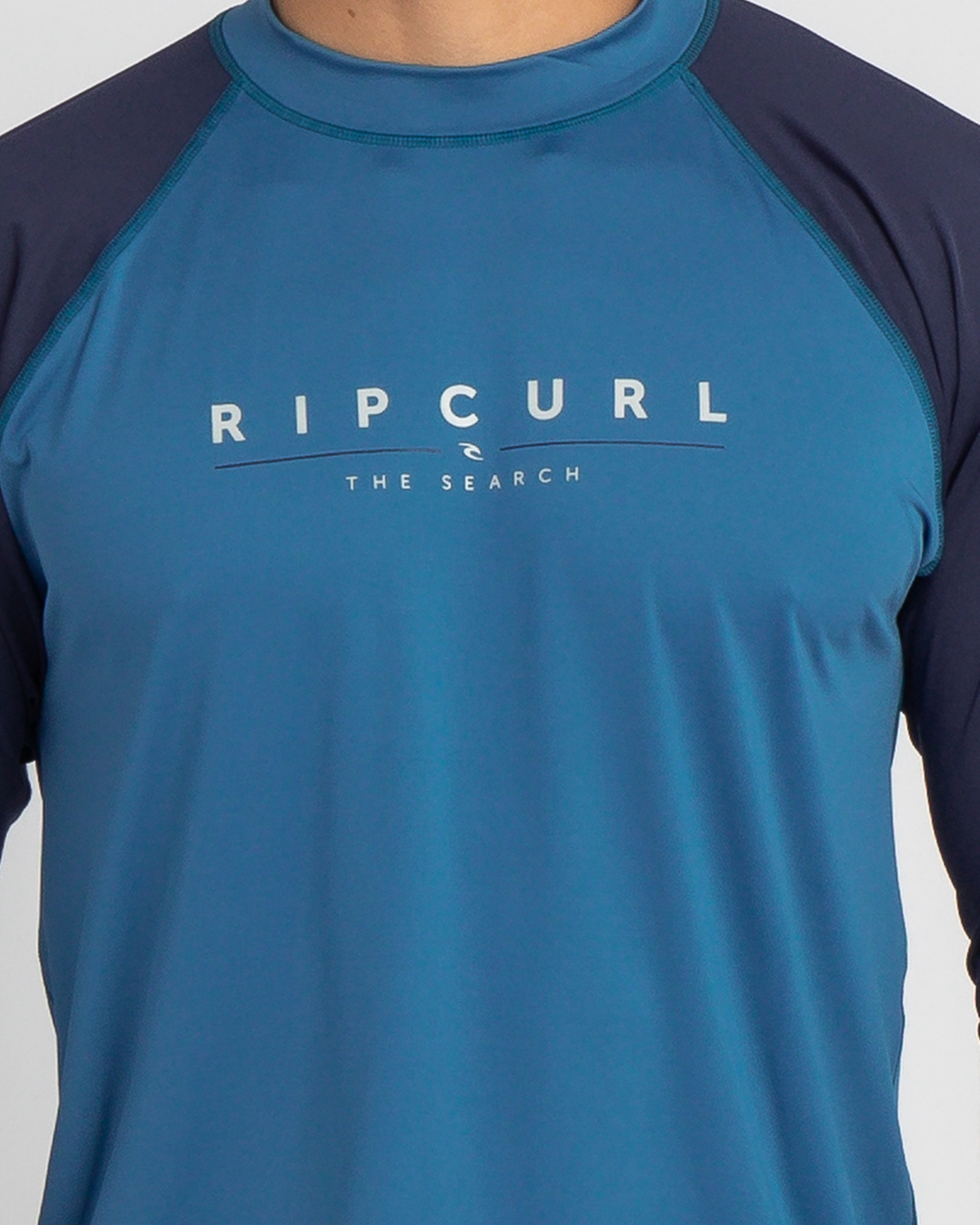 Shop Rip Curl Shockwave Relaxed Long Sleeve Rash Vest In Blue - Fast ...
