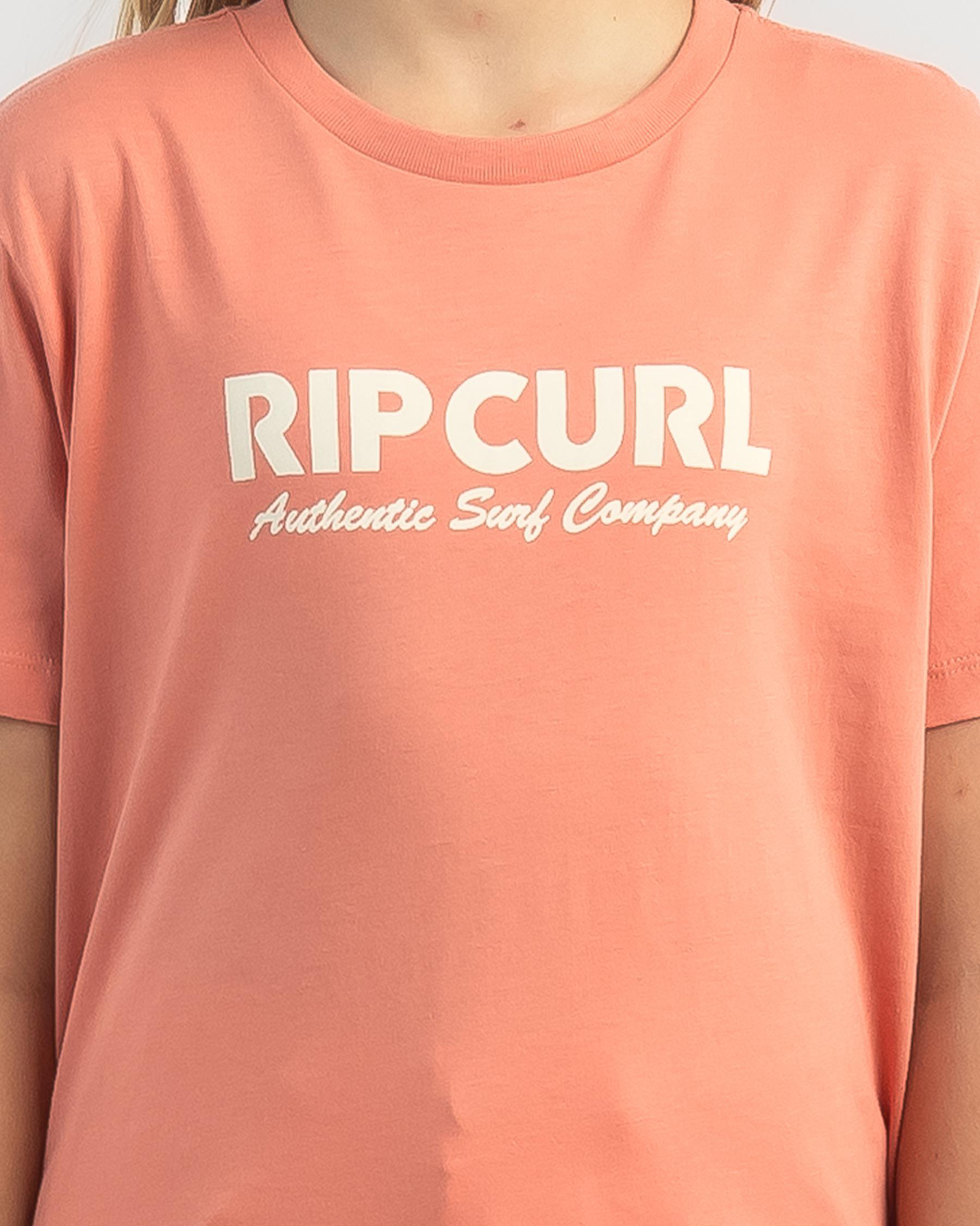 Shop Rip Curl Girls' Surf Spray Standard T-Shirt In Coral - Fast ...