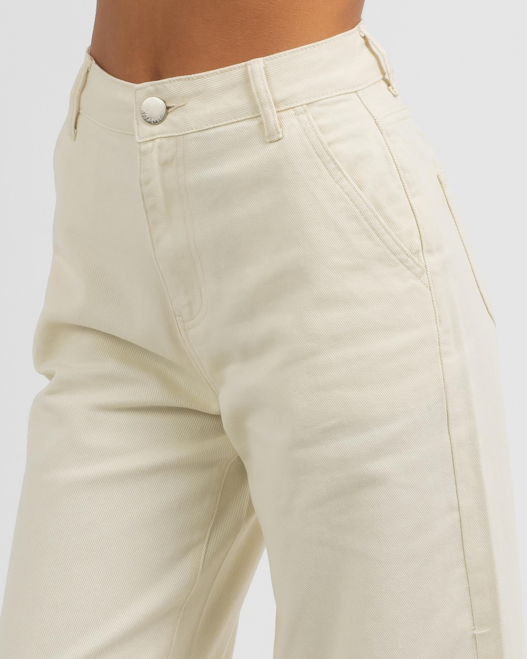 Shop Ava And Ever Reign Jeans In Beige - Fast Shipping & Easy Returns ...