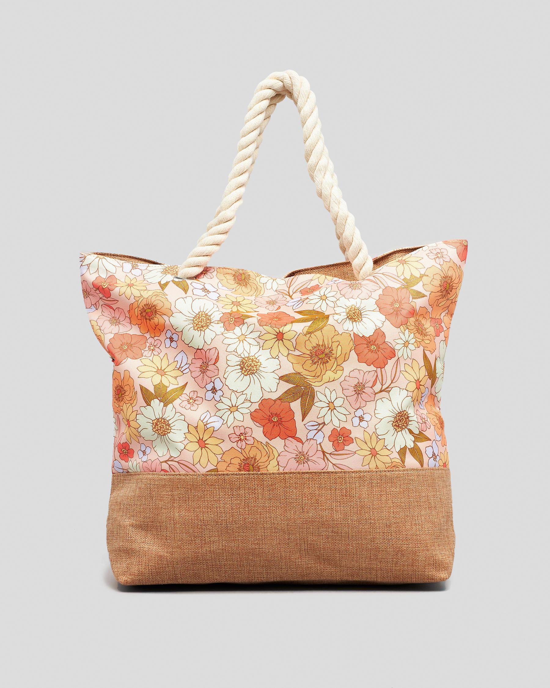 Shop Mooloola Phillipa Beach Bag In Orange Floral - Fast Shipping ...