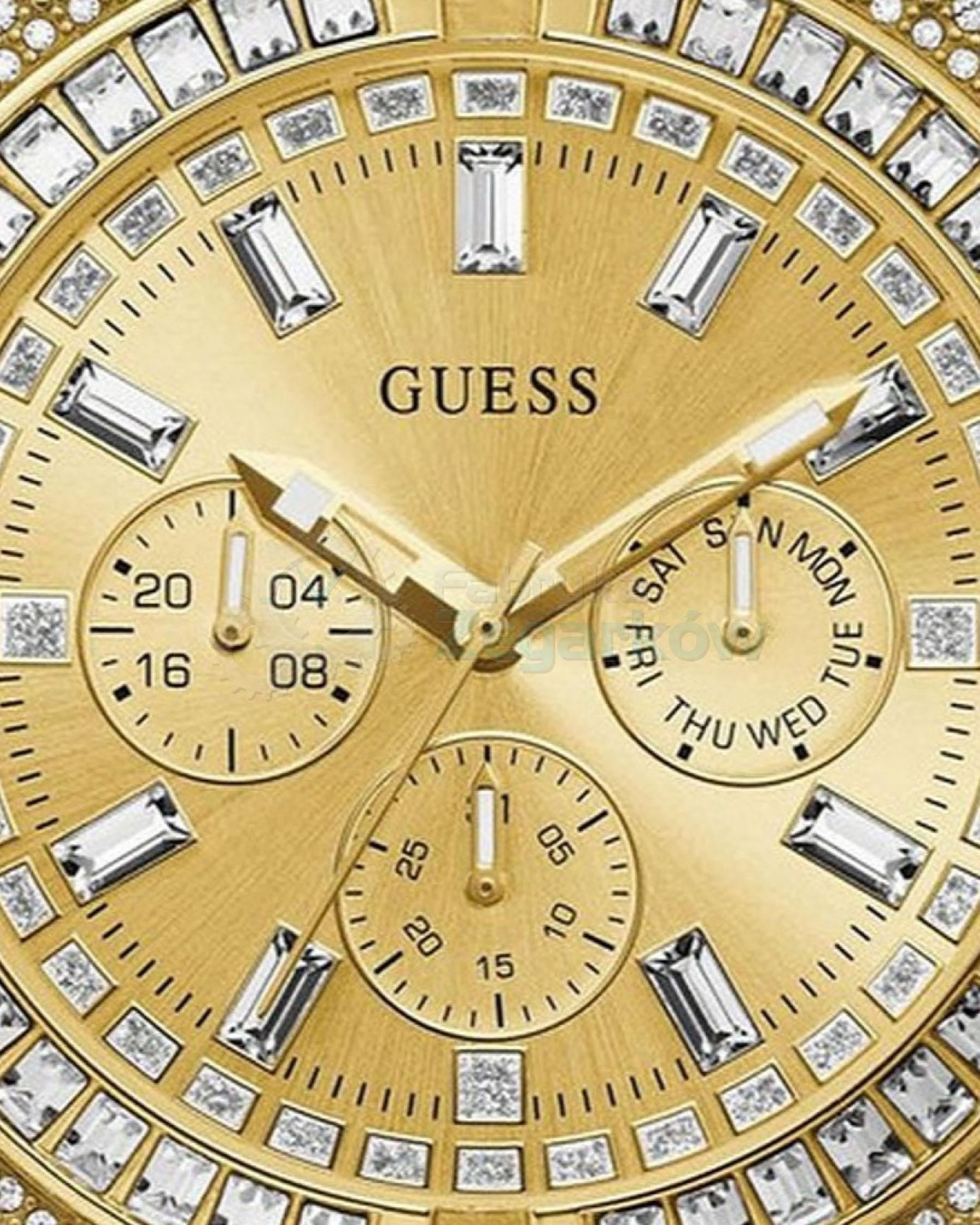 Shop GUESS Zeus Watch In Gold/crystal - Fast Shipping & Easy Returns ...