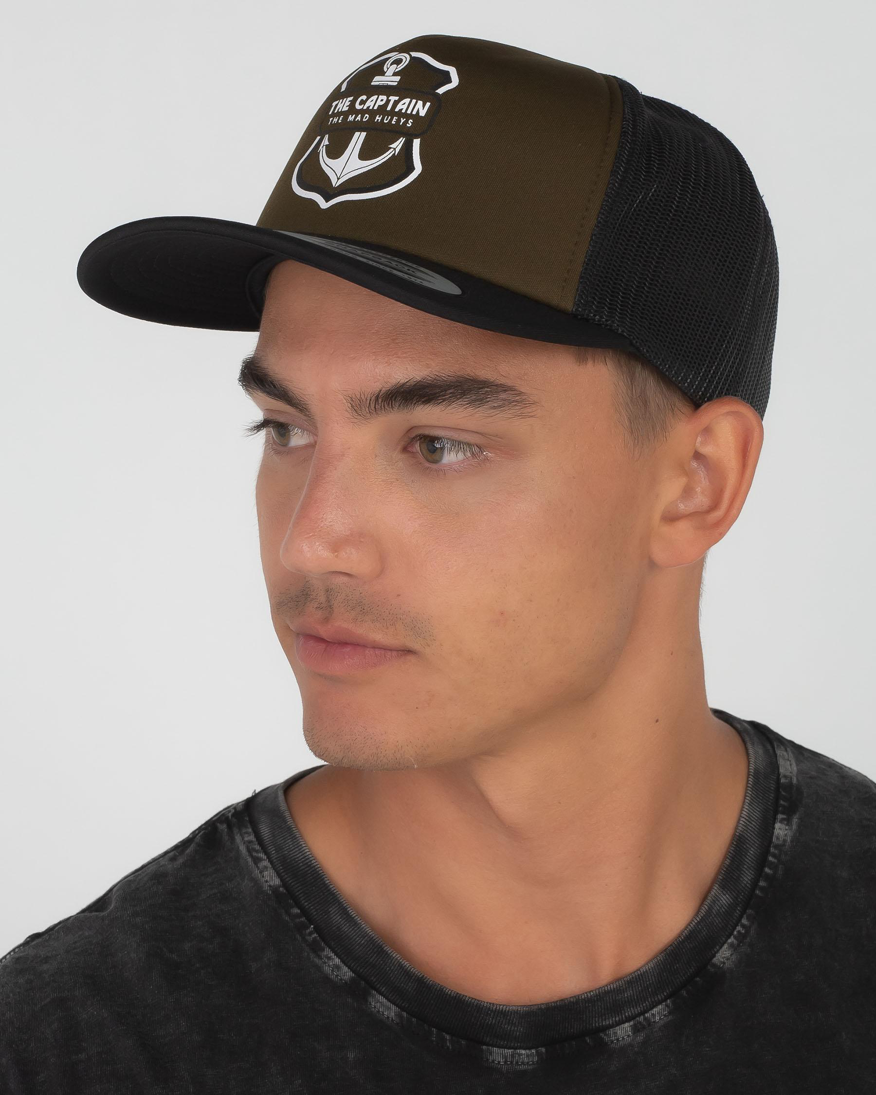 The Mad Hueys The Retro Captain Trucker Cap In Army Green - FREE ...