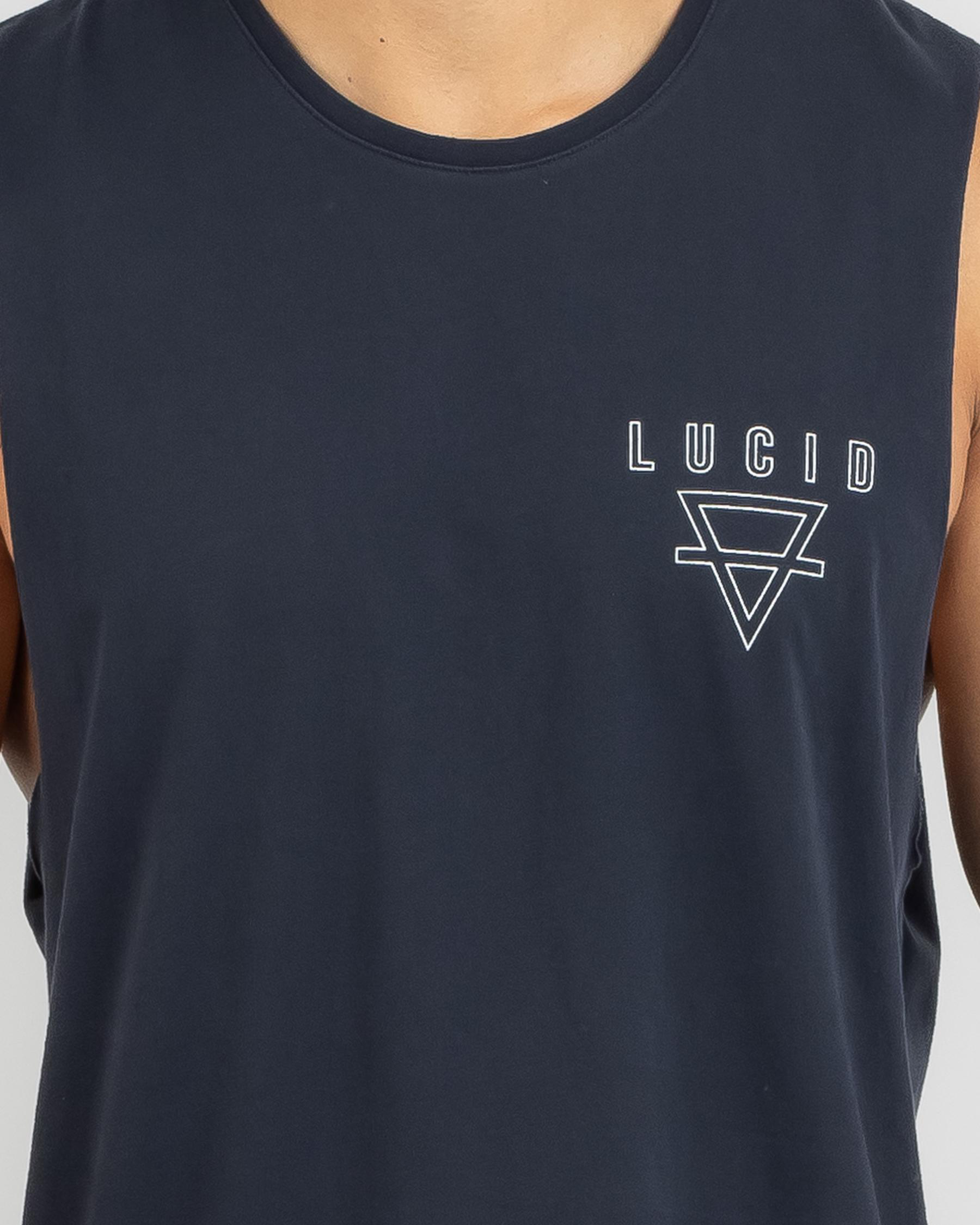 Shop Lucid Absolute Muscle Tank In Washed Navy - Fast Shipping & Easy ...