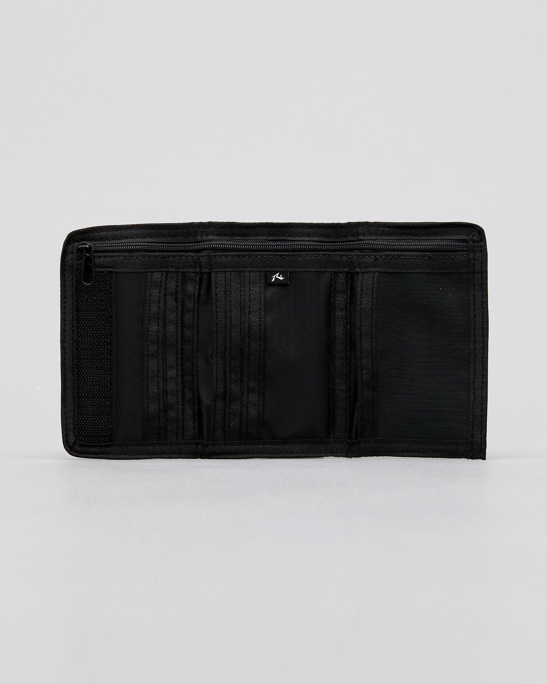 Shop Rusty Wander Tri-Fold Wallet In Black - Fast Shipping & Easy ...