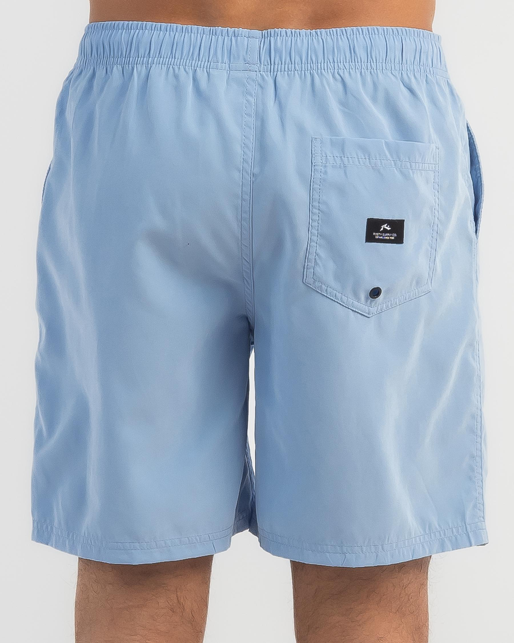 Shop Rusty Dynamic Elastic Waist Shorts In Ballard Blue - Fast Shipping ...