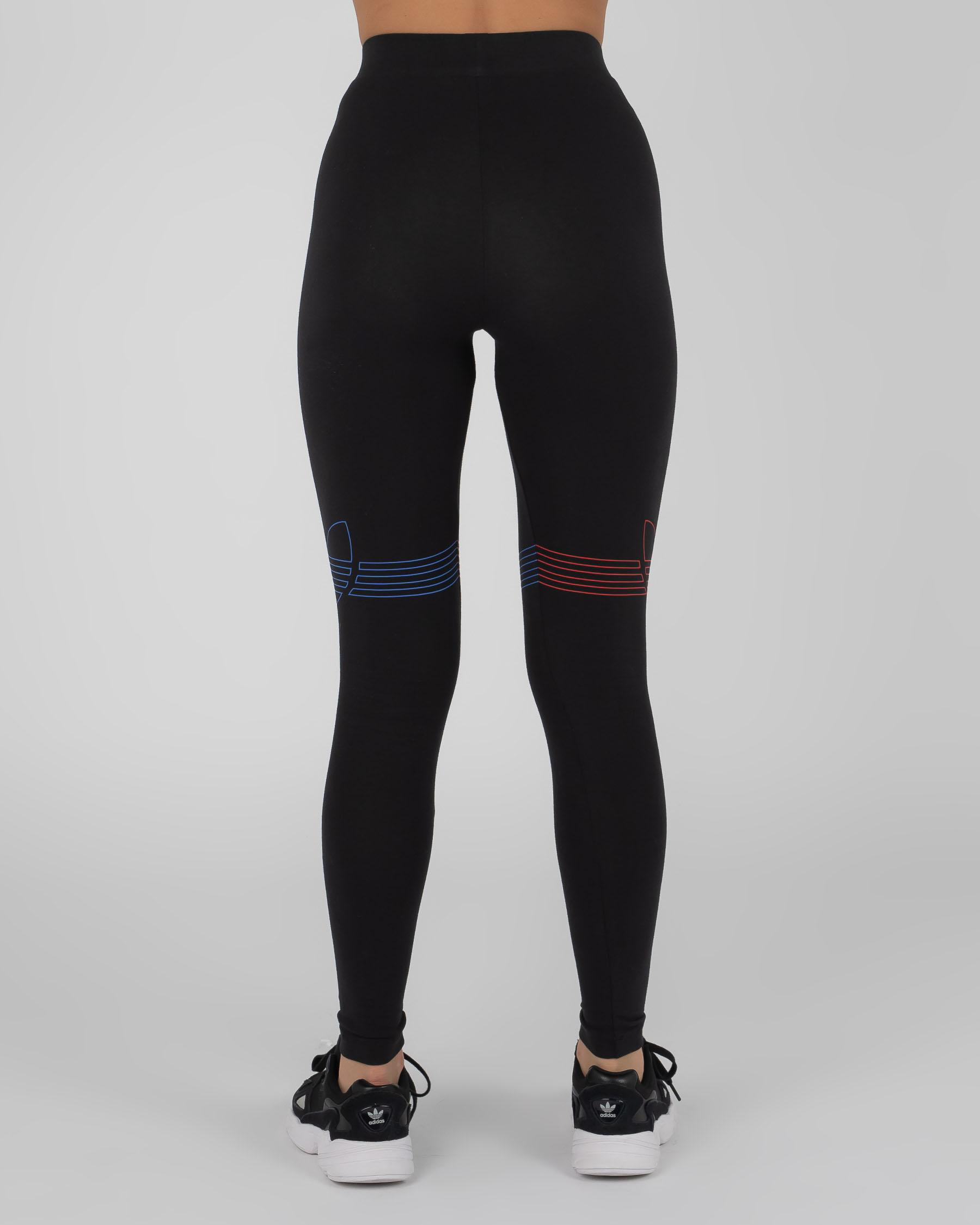 Shop adidas Tri Colour Trefoil Leggings In Black - Fast Shipping & Easy ...