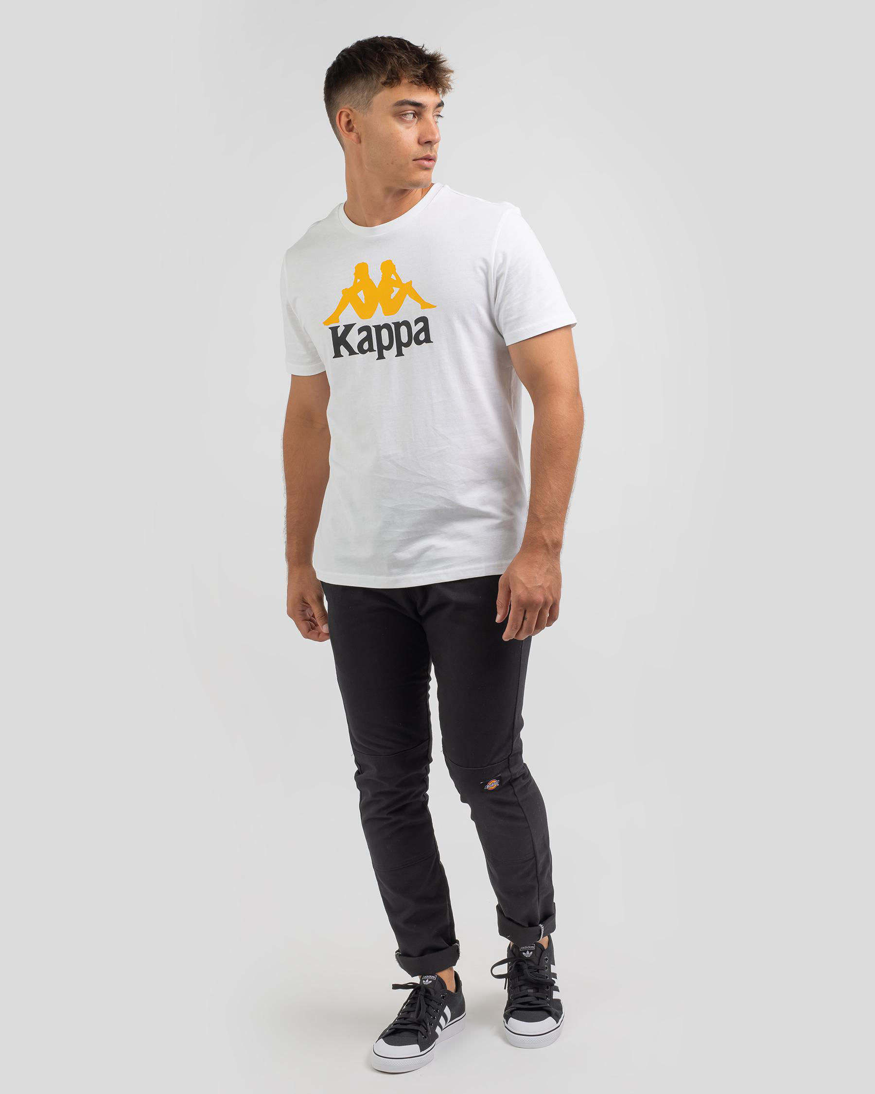 Shop Kappa Authentic Dugheys T-Shirt In White - Fast Shipping & Easy ...