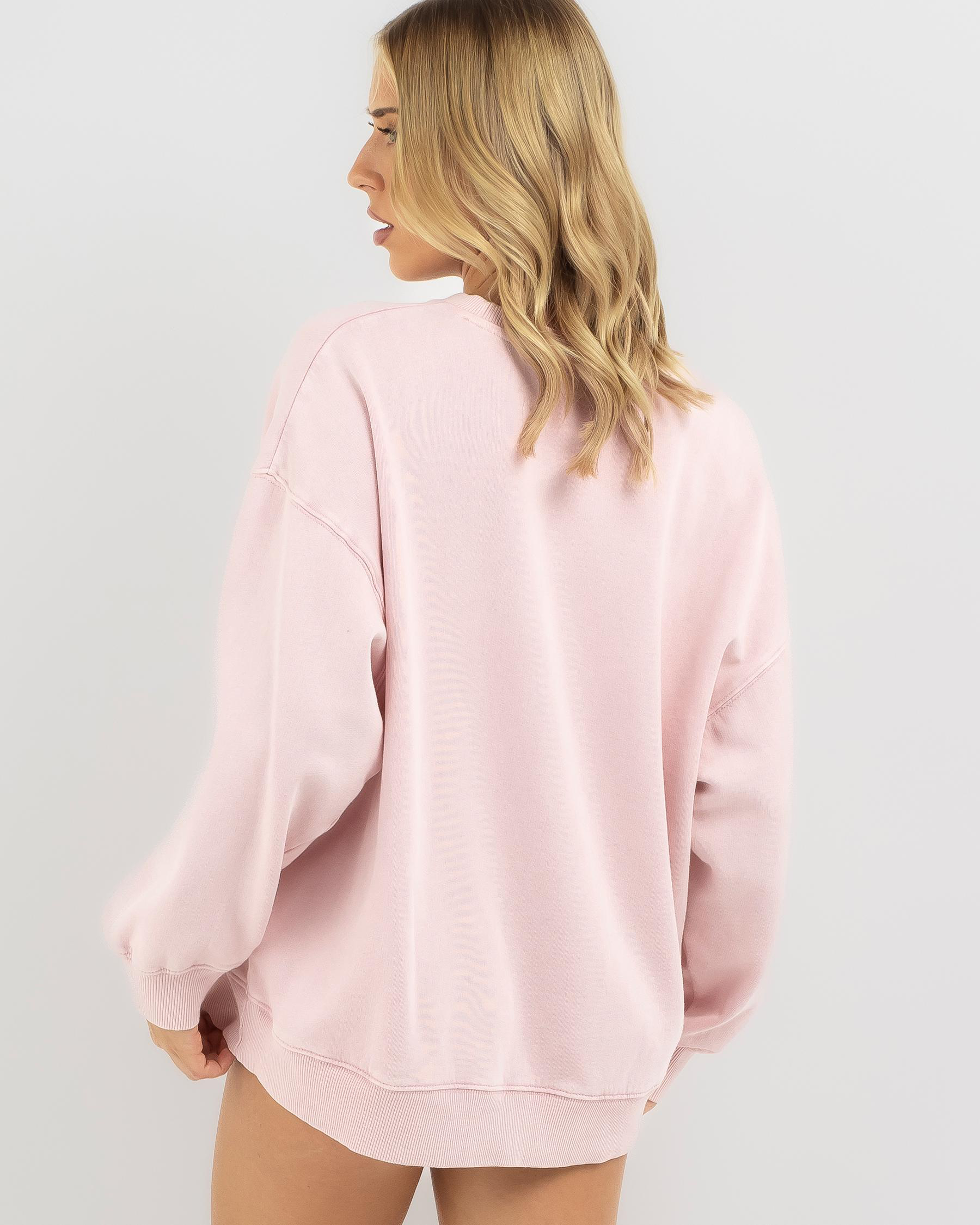 Shop Roxy La Vida Crewneck Sweatshirt In Candy Pink - Fast Shipping ...
