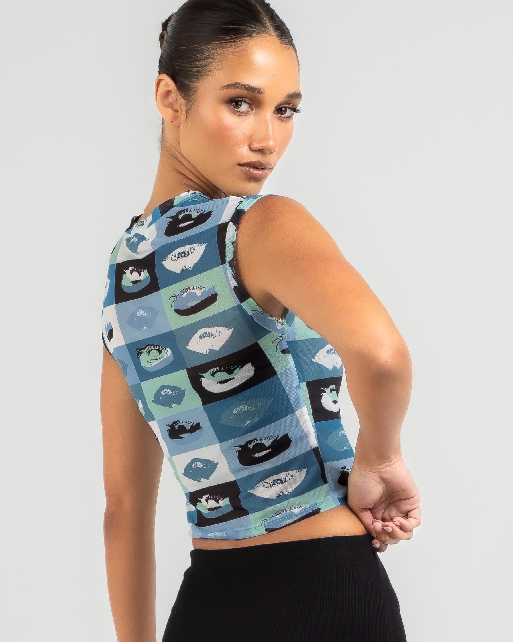 Shop Red Berry Destiny Mesh Tank Top In Multi - Fast Shipping & Easy ...