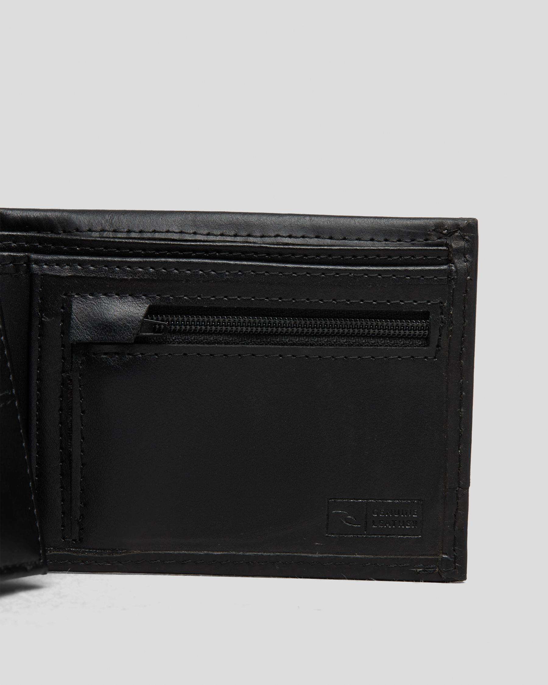 Shop Rip Curl Horizons RFID All Day Leather Wallet In Black - Fast ...