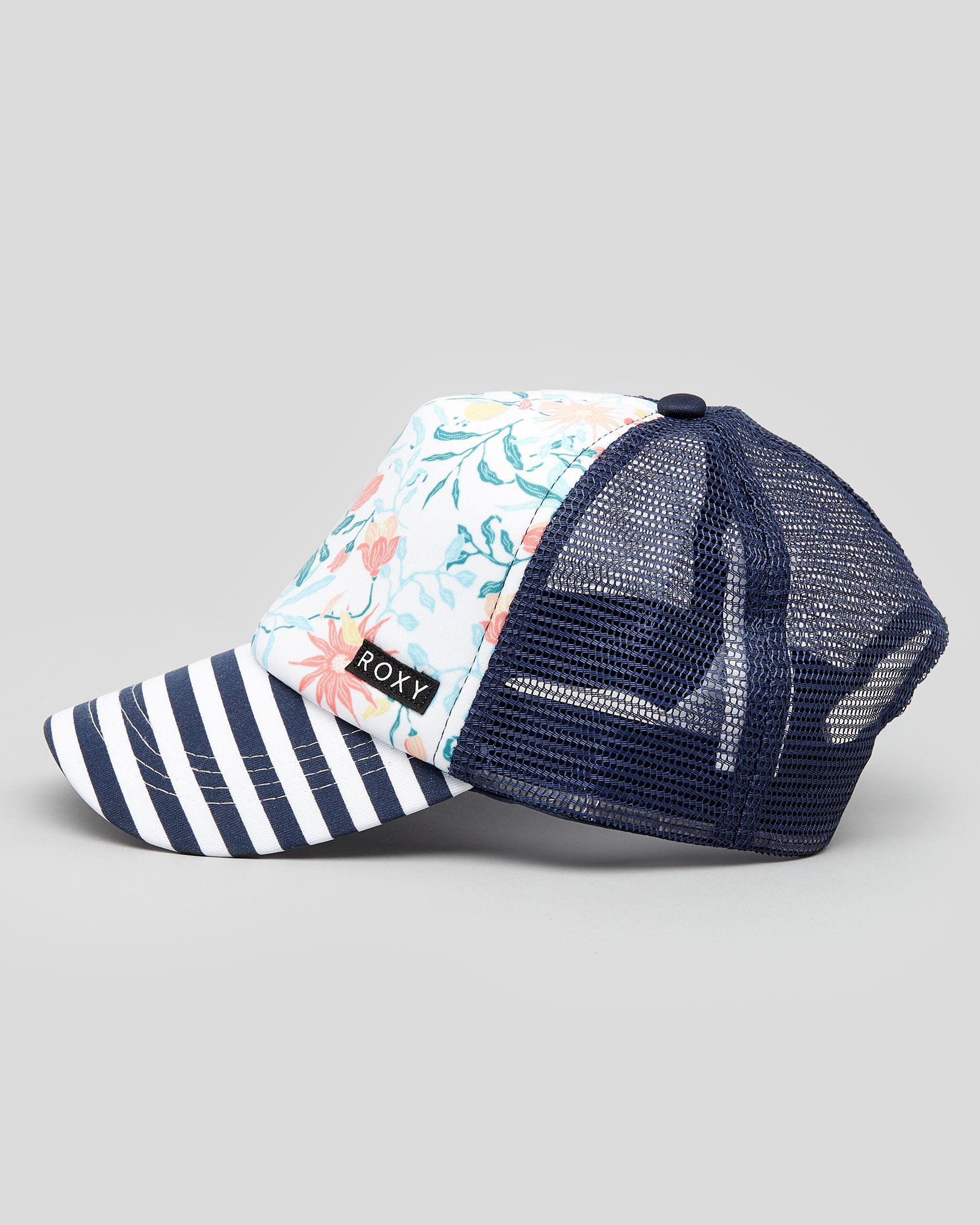 Roxy Girls' Honey Coconut Trucker Cap In Bright White Kaleidoscope ...