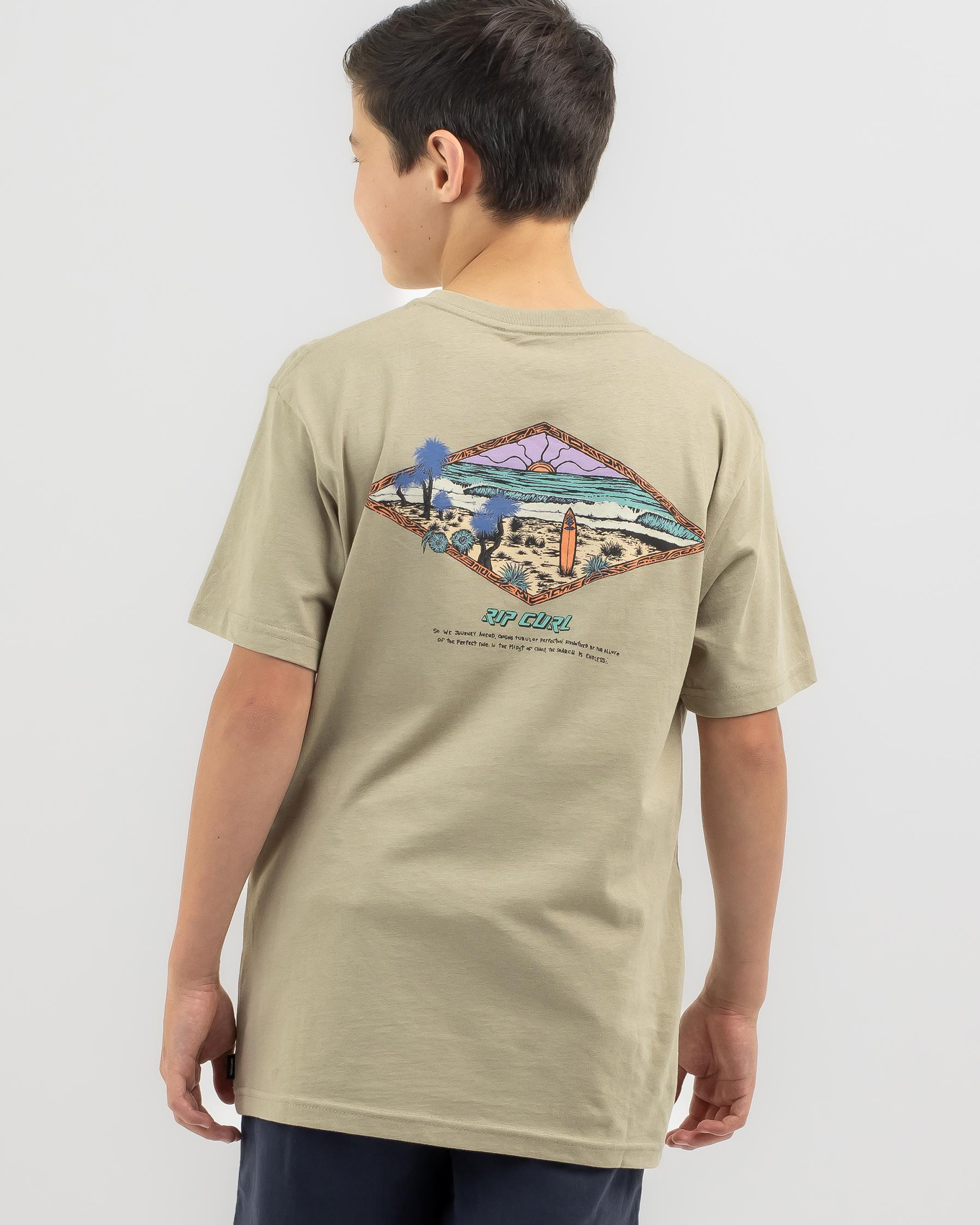 Shop Rip Curl Boys' Shred Rock Gnaraloo T-Shirt In Taupe - Fast ...