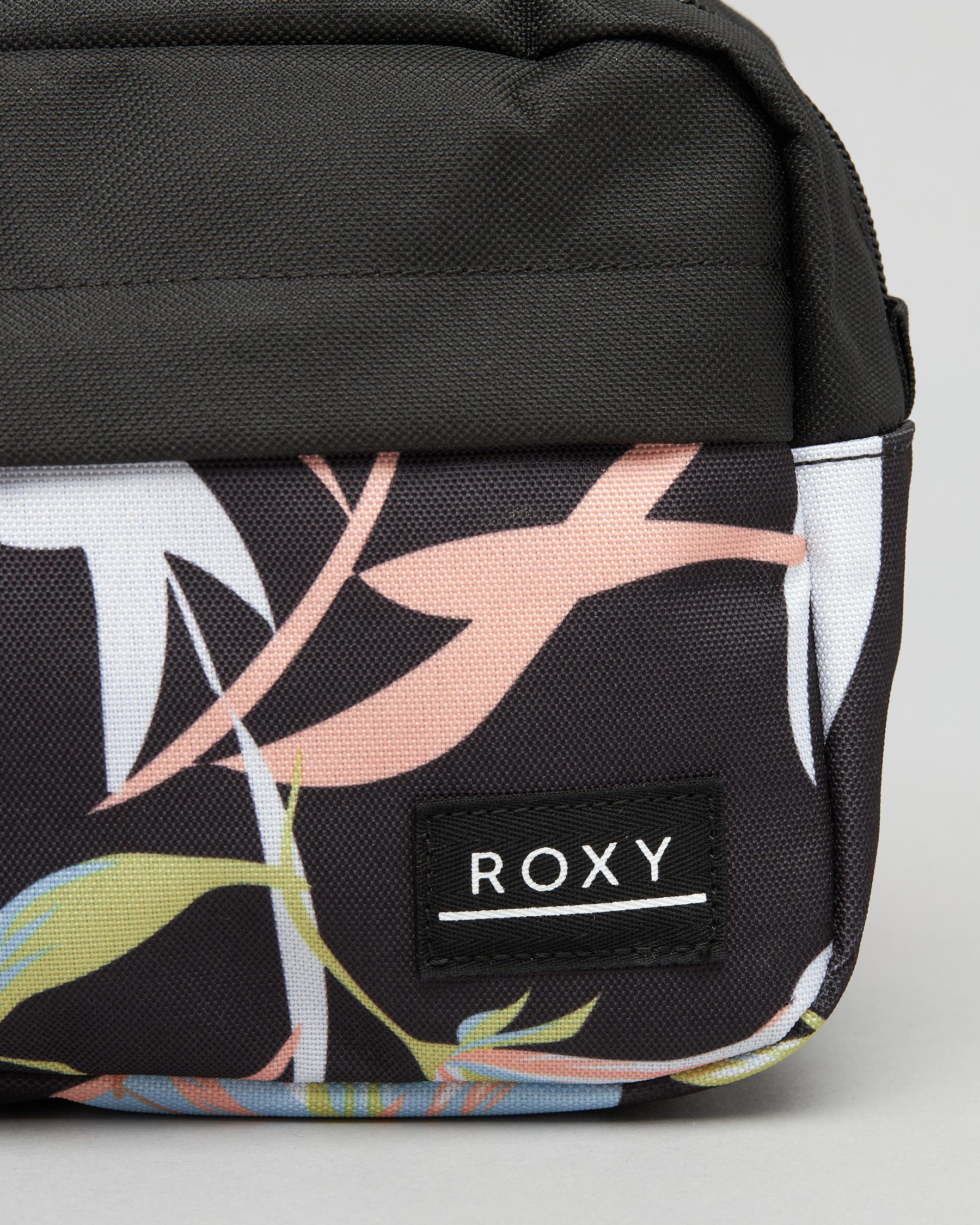 Shop Roxy Beautifully Makeup Case In Anthracite Hibiscus Wave Swim ...