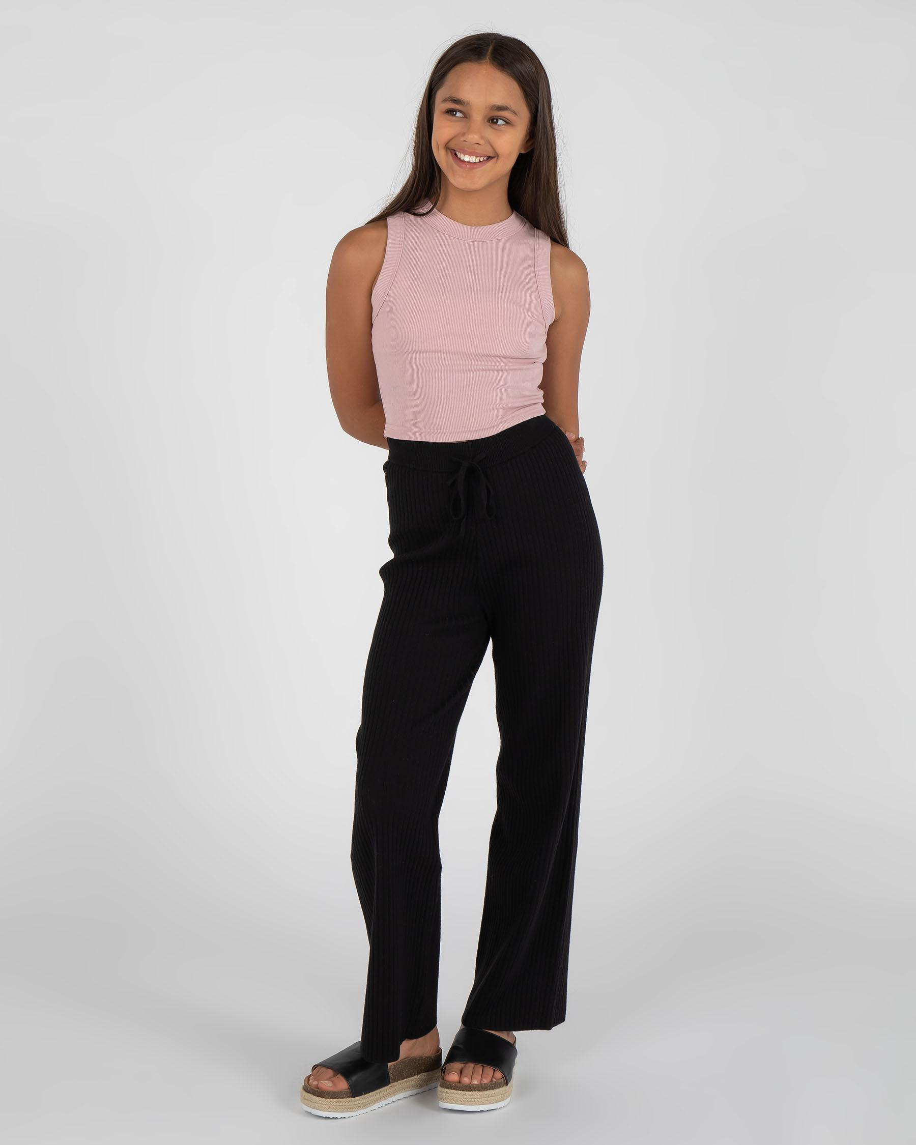Shop Mooloola Girls' Serene Lounge Pants In Black - Fast Shipping ...