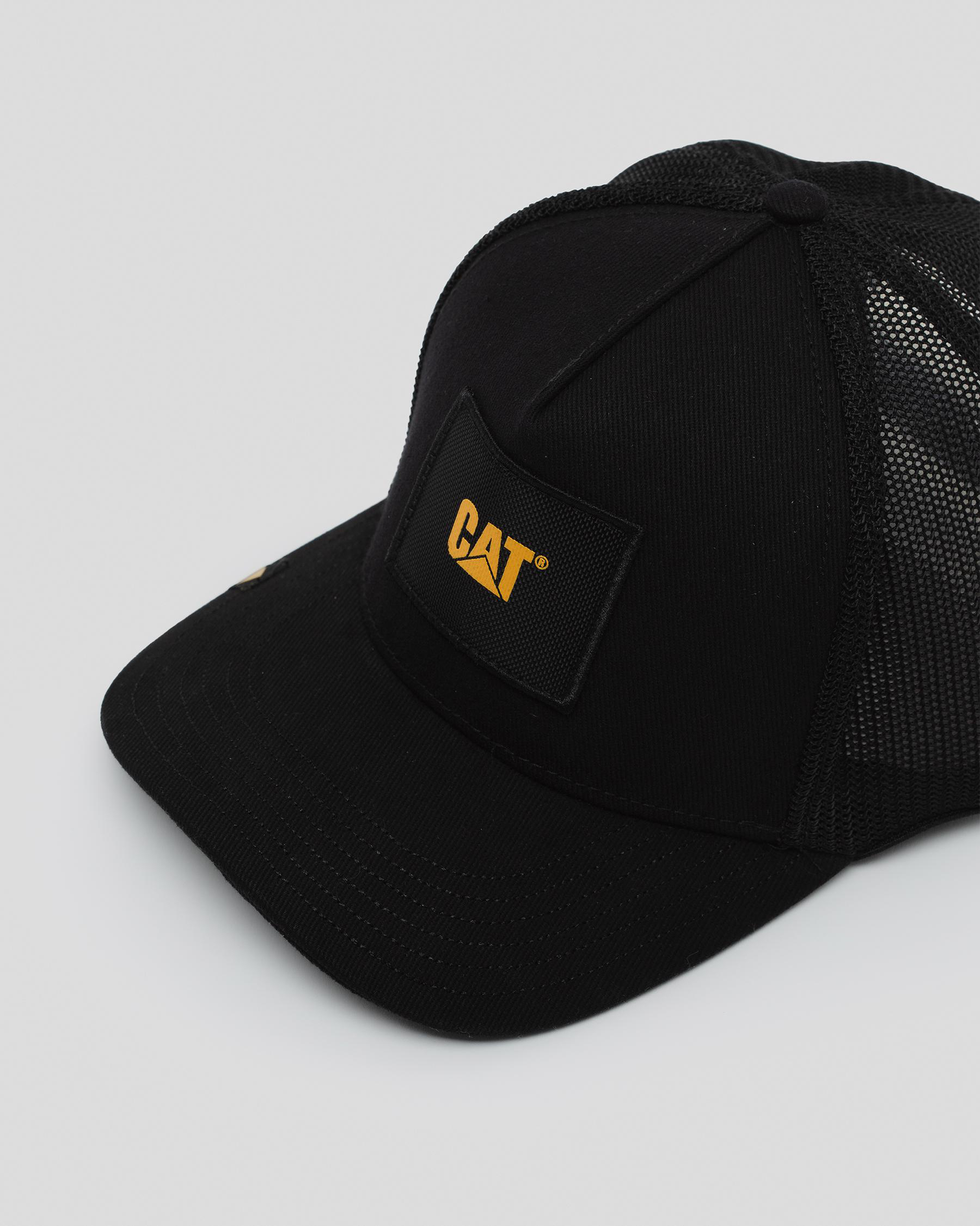 Shop Cat Signature Premium Trucker Cap In Pitch Black - Fast Shipping ...