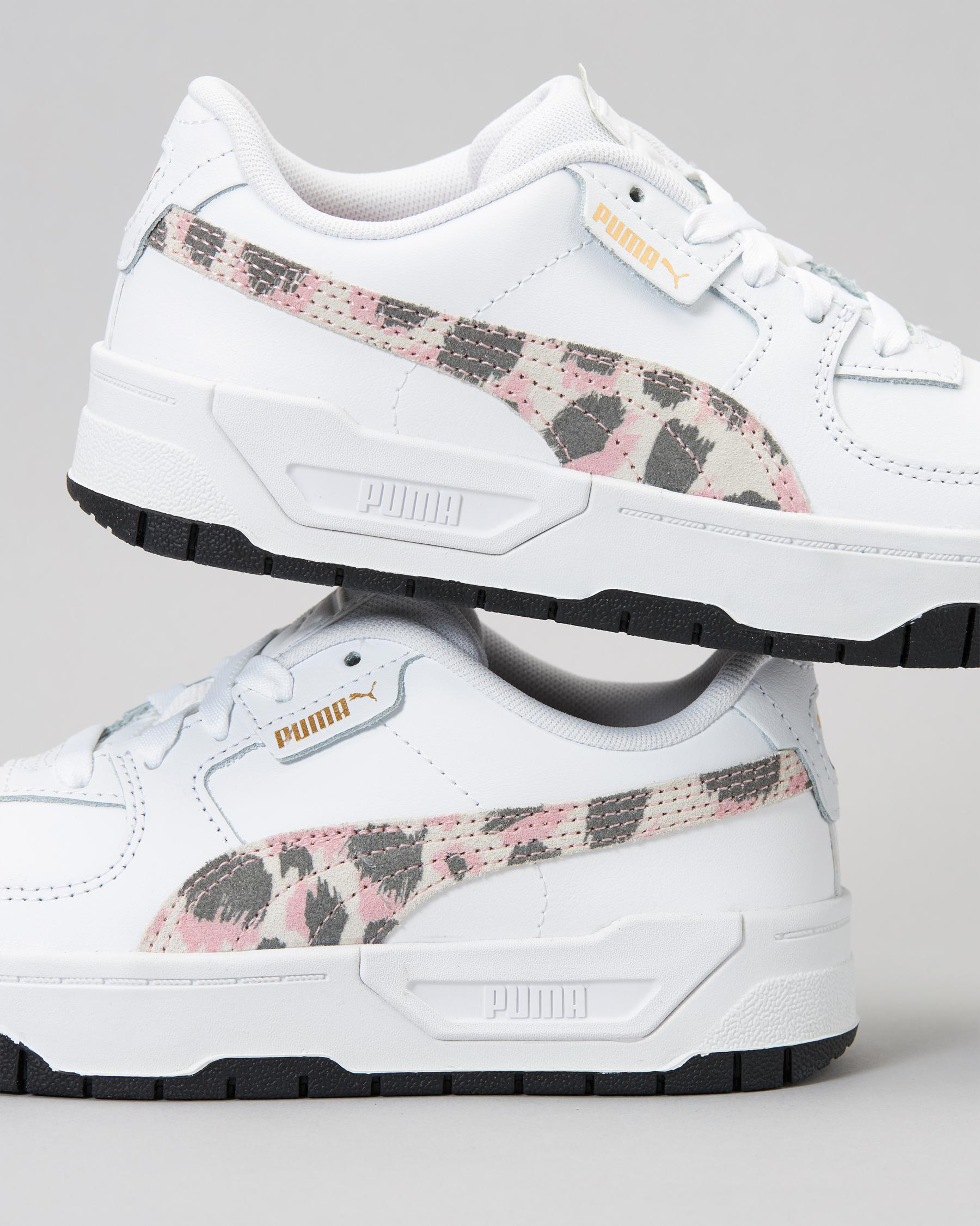 Shop Puma Girls' Cali Dream Animal Print Shoes In Puma White/warm White ...