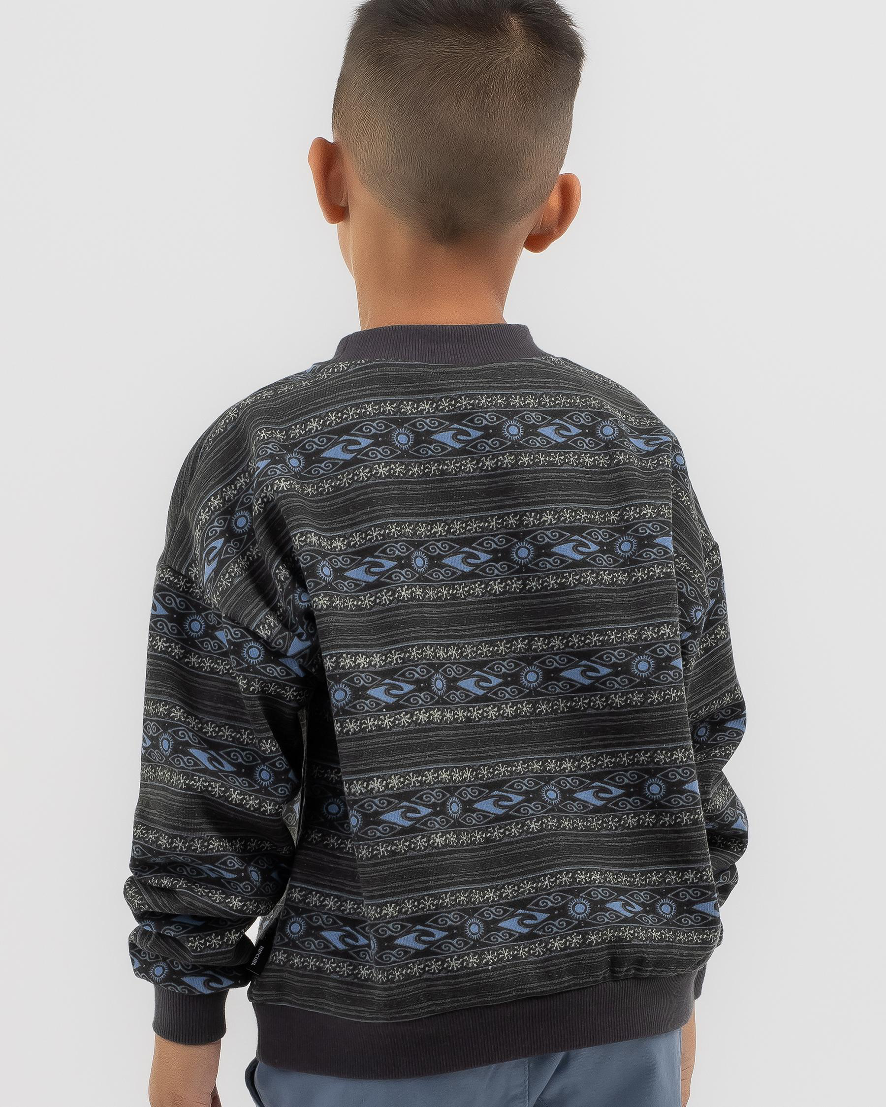 Shop Rip Curl Toddlers' Mystic Waves Crew Neck Sweatshirt In Washed ...