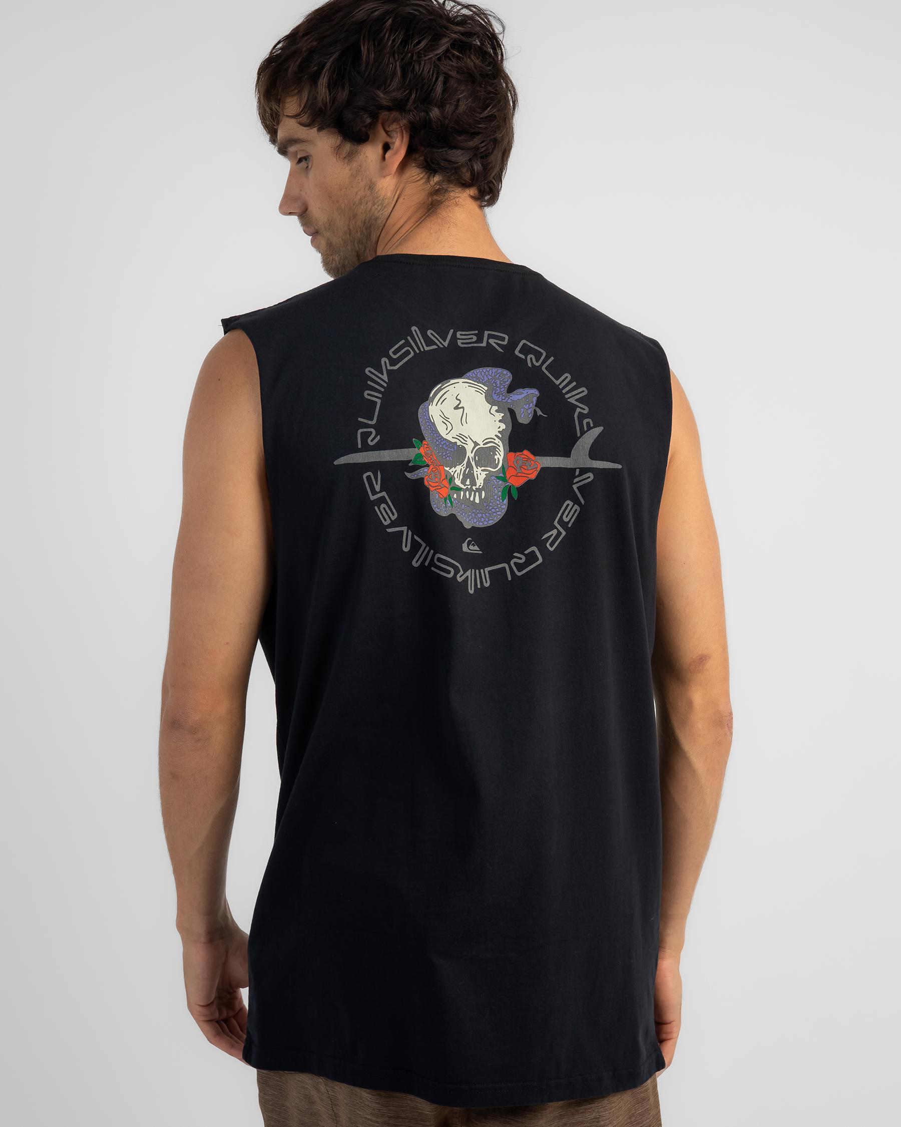 Shop Quiksilver Outta Road Muscle Tank In Black - Fast Shipping & Easy ...