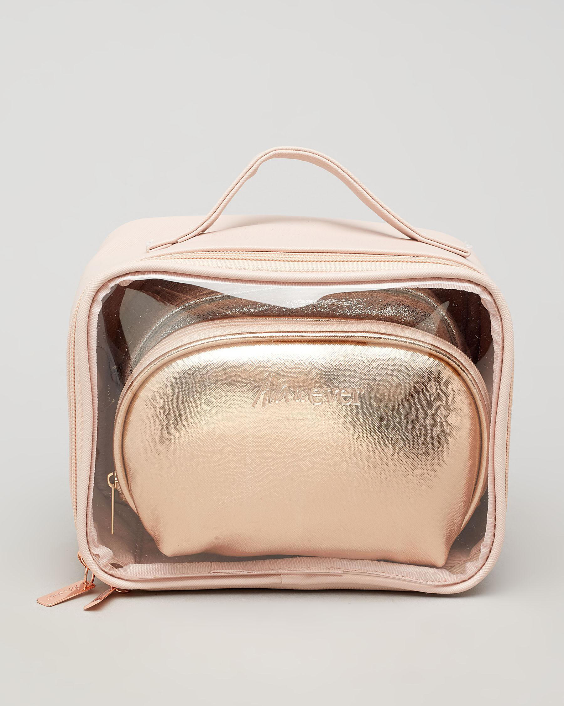 Shop Ava And Ever Reflection Makeup Case Set In Blush/metallic - Fast ...