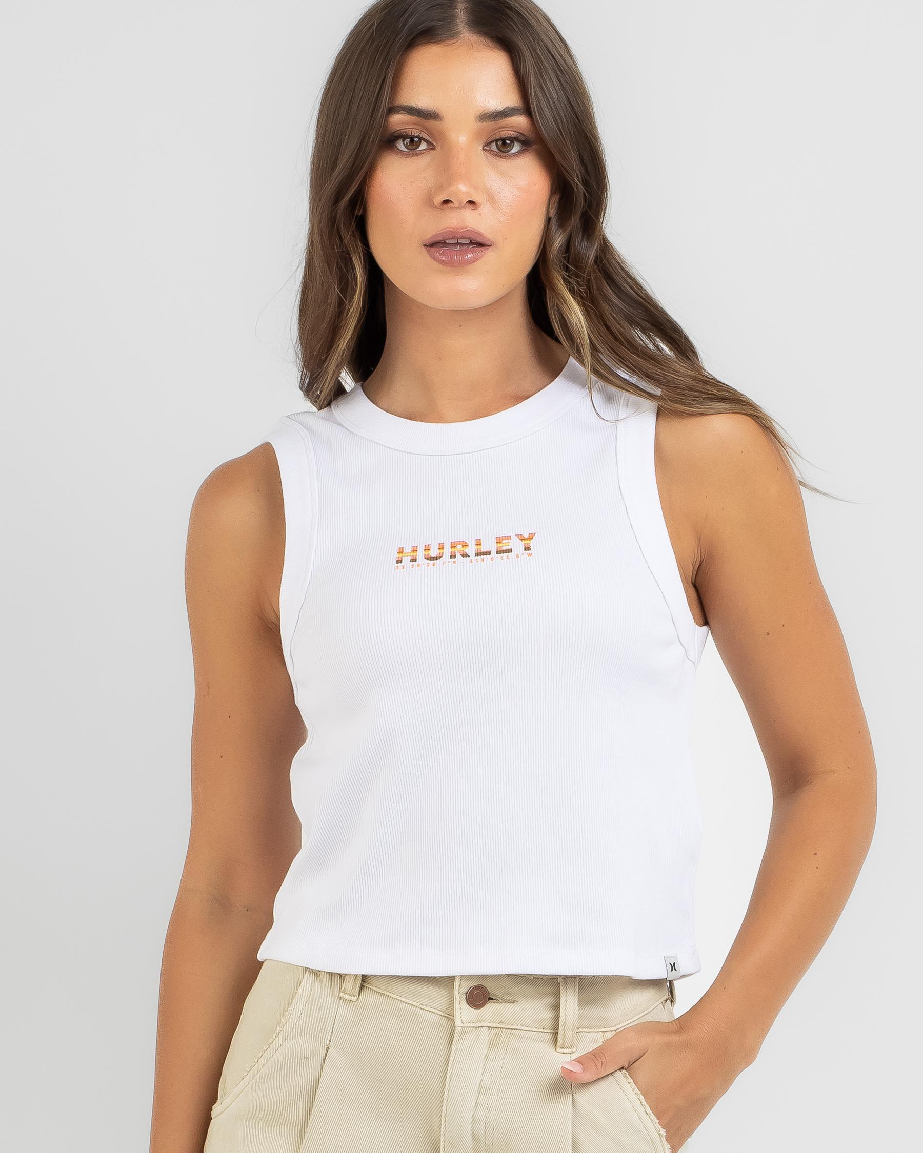 Shop Hurley Summer Stripes Tank Top In White - Fast Shipping & Easy ...
