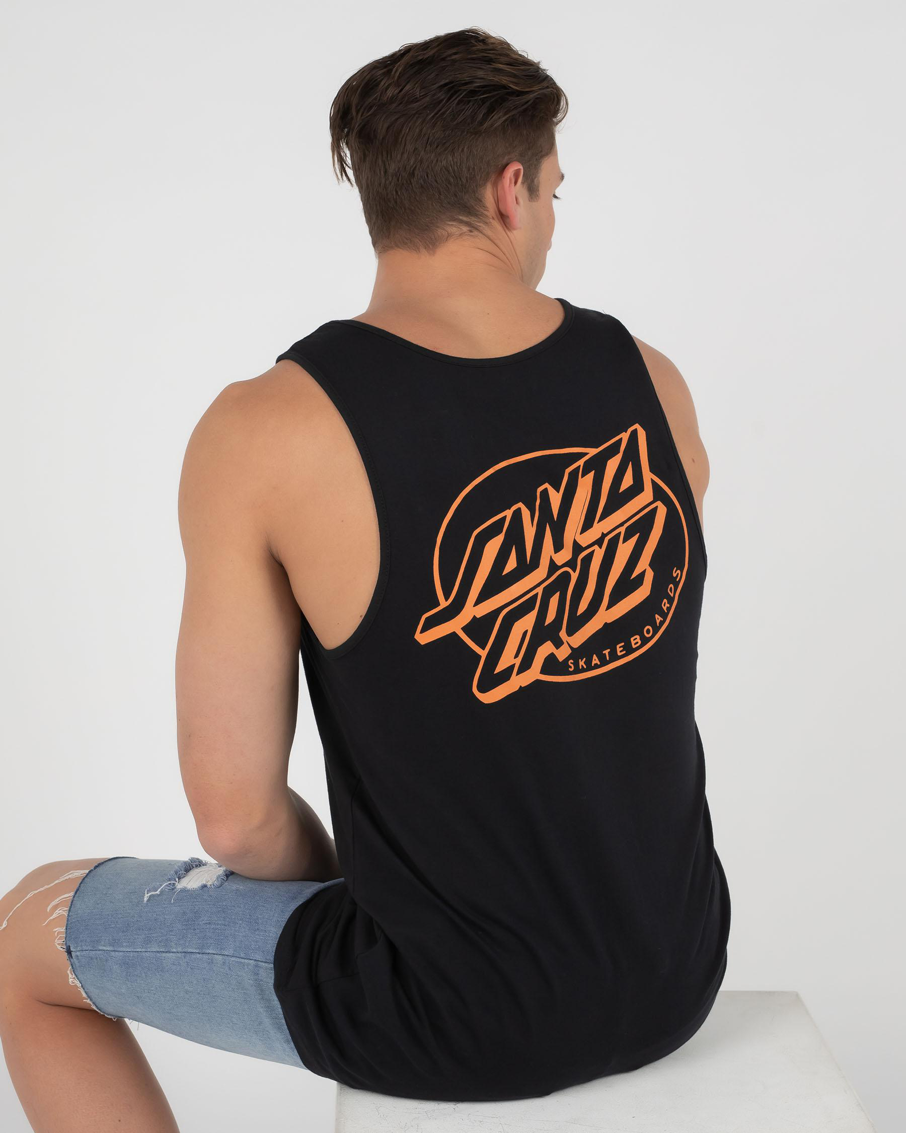 Santa Cruz Oval Dot Singlet In Black - FREE* Shipping & Easy Returns ...