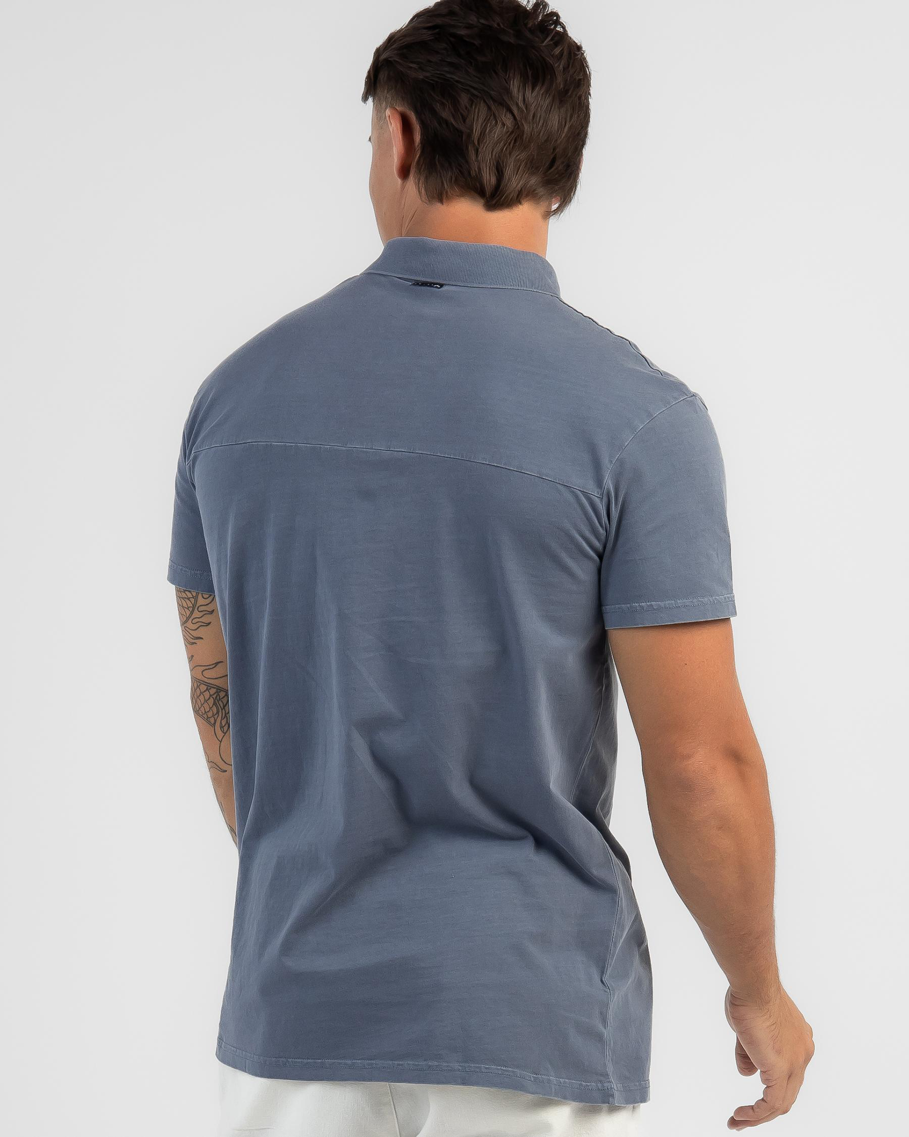 Shop Rusty Comp Wash Polo Shirt In China Blue - Fast Shipping & Easy ...