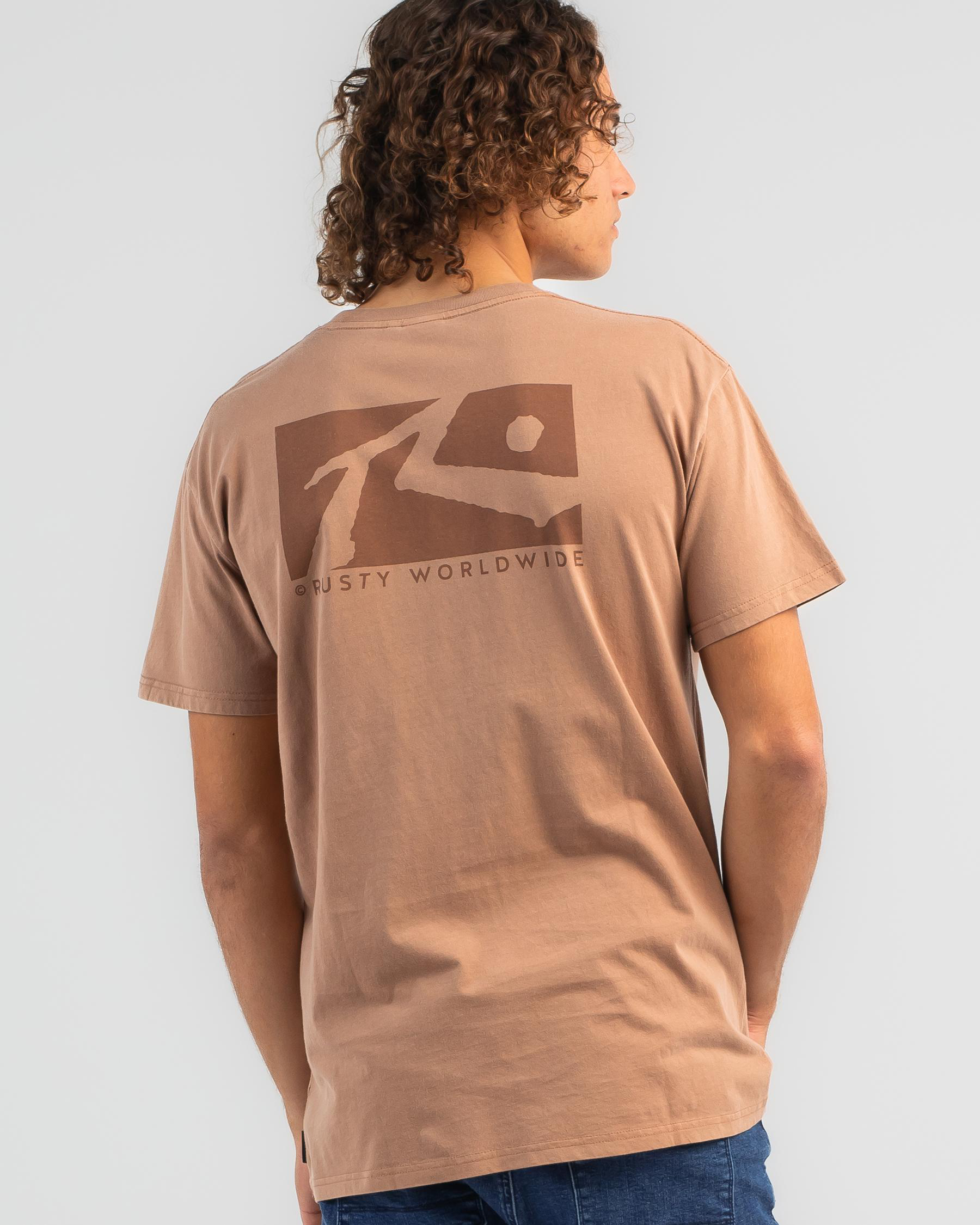 Shop Rusty Washed In T-Shirt In Beaver Brown - Fast Shipping & Easy ...