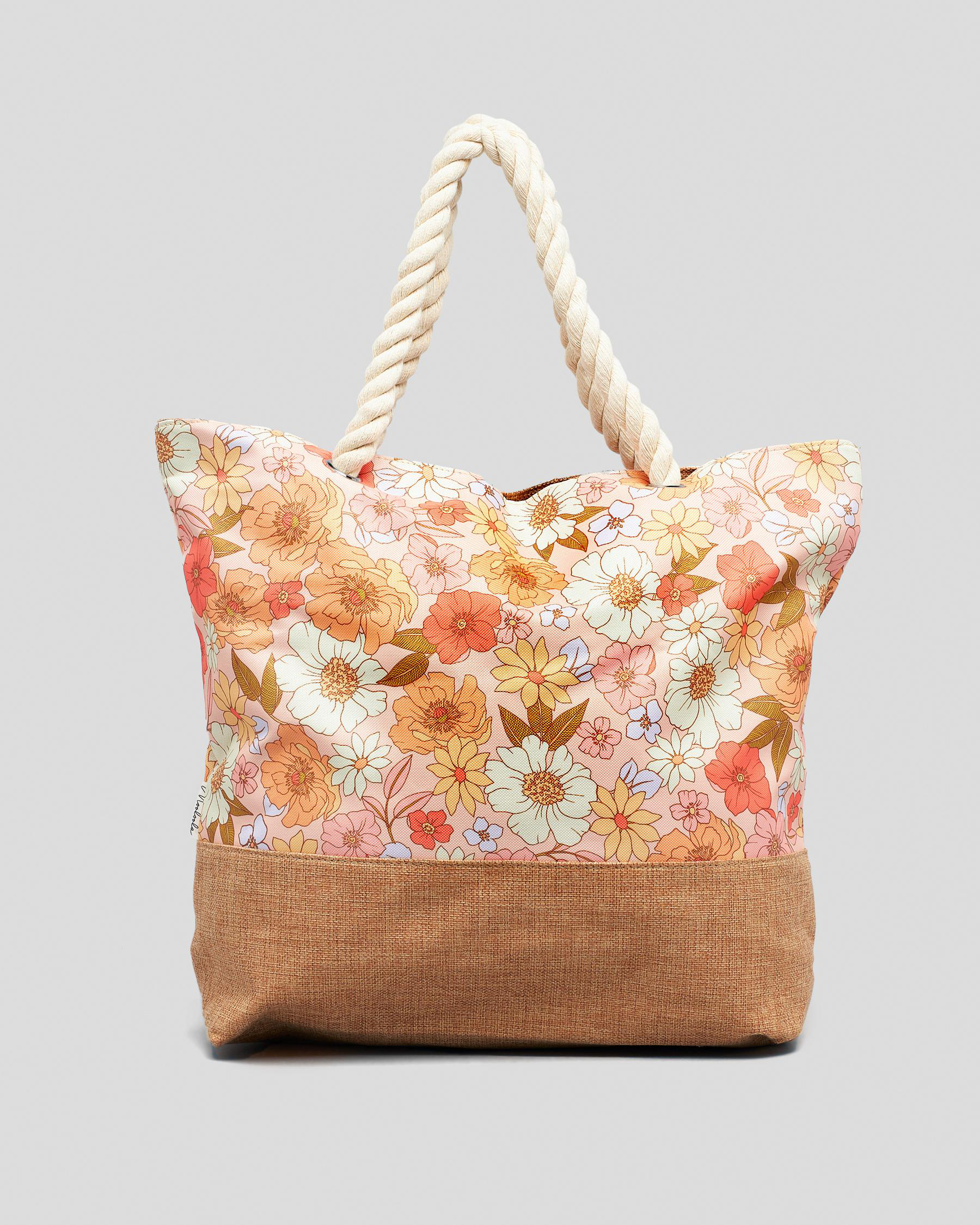 Shop Mooloola Phillipa Beach Bag In Orange Floral - Fast Shipping ...