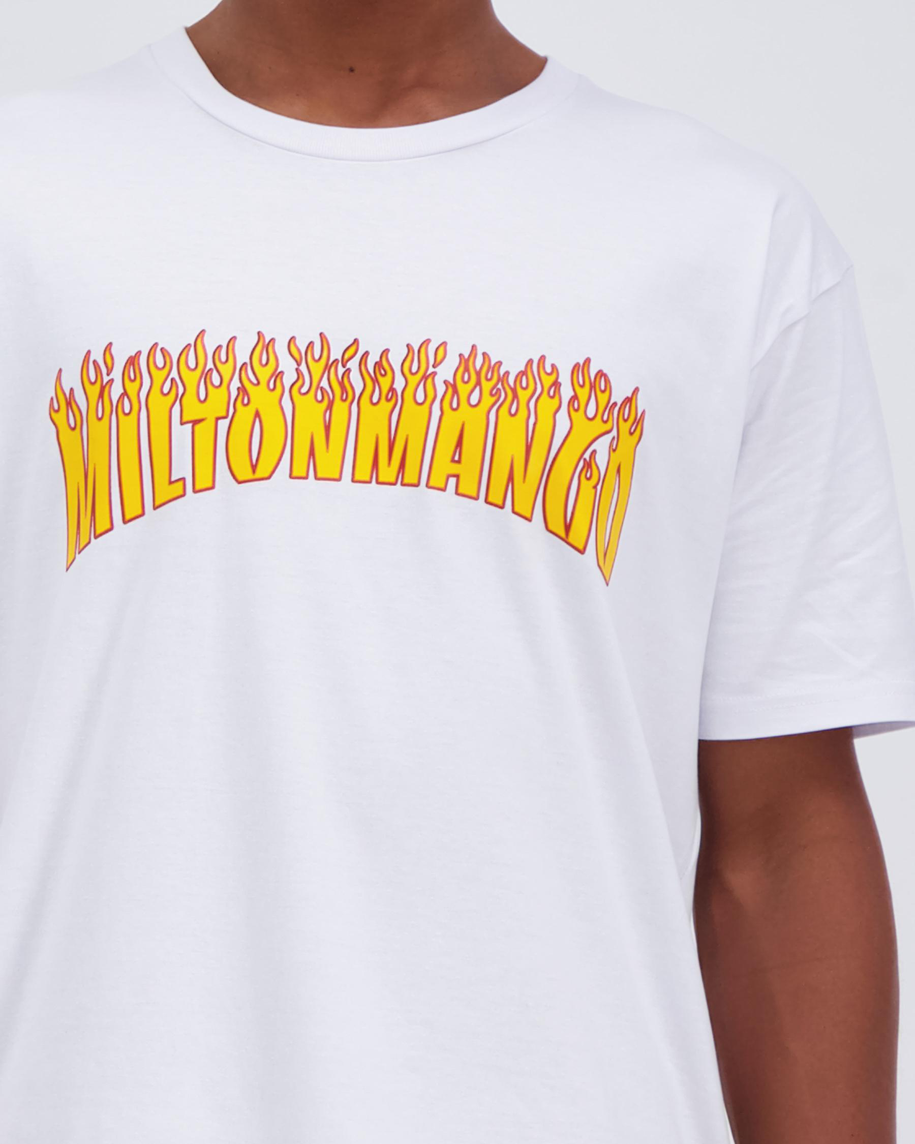 Shop Milton Mango Milton Mango Thrashin' Mangos Tee In White - Fast ...