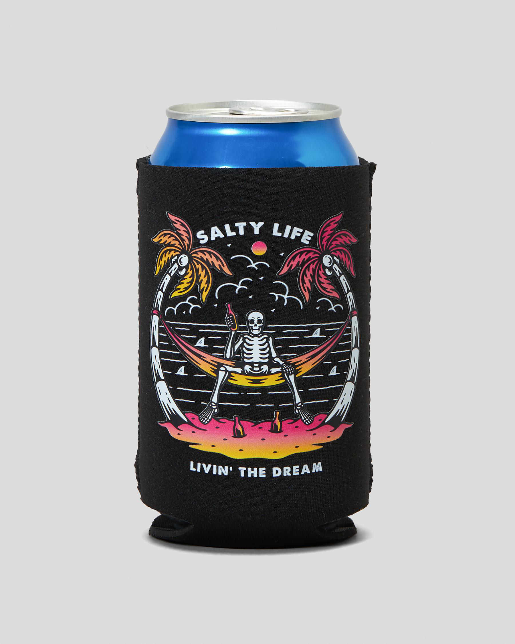 Shop Salty Life Living The Dream Stubby Cooler In Black - Fast Shipping ...