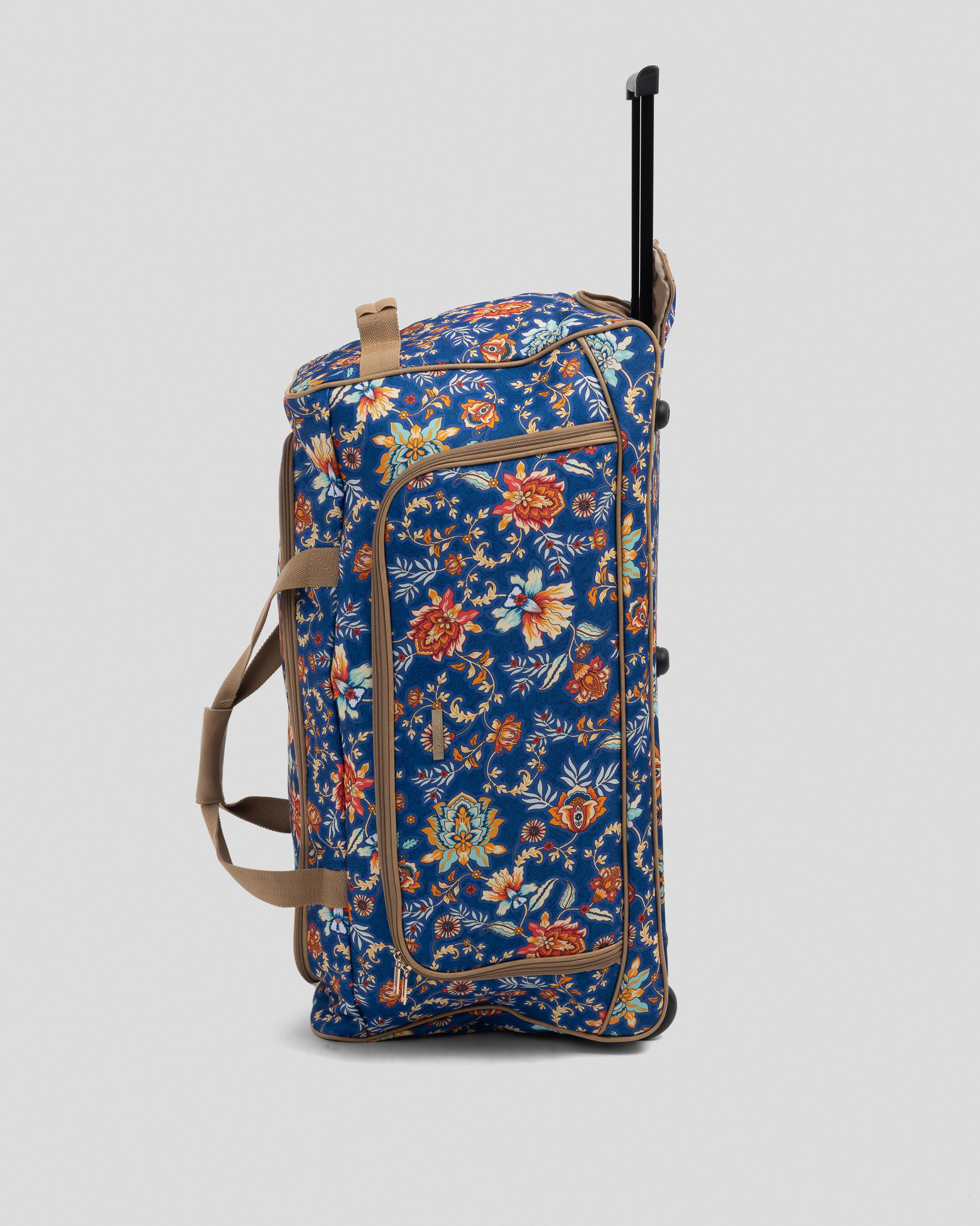 Shop Mooloola Paisleigh Large Wheeled Travel Bag In Blue - Fast ...