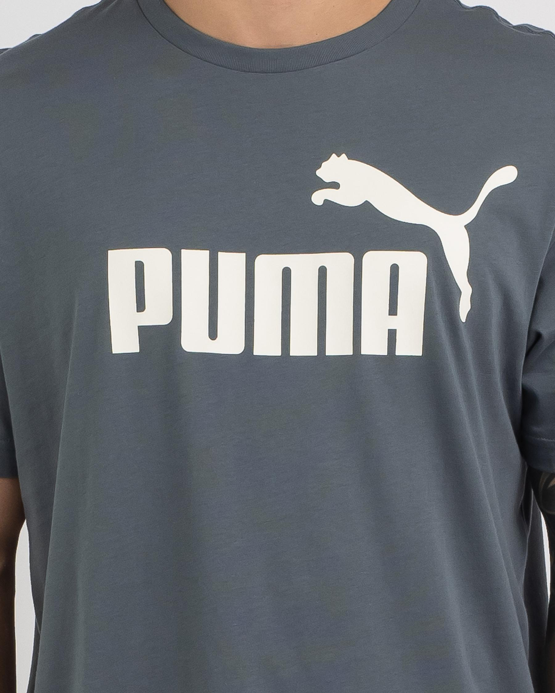 Shop Puma ESS Logo T-Shirt In Dark Slate - Fast Shipping & Easy Returns ...