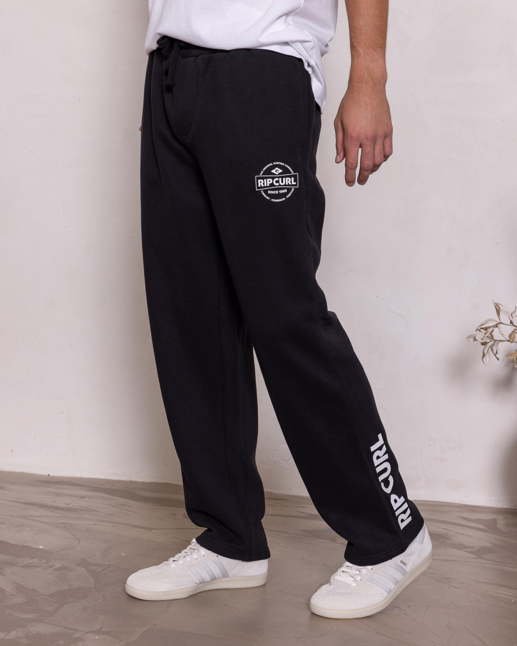 Shop Rip Curl Stapler Track Pants In Black - Fast Shipping & Easy ...