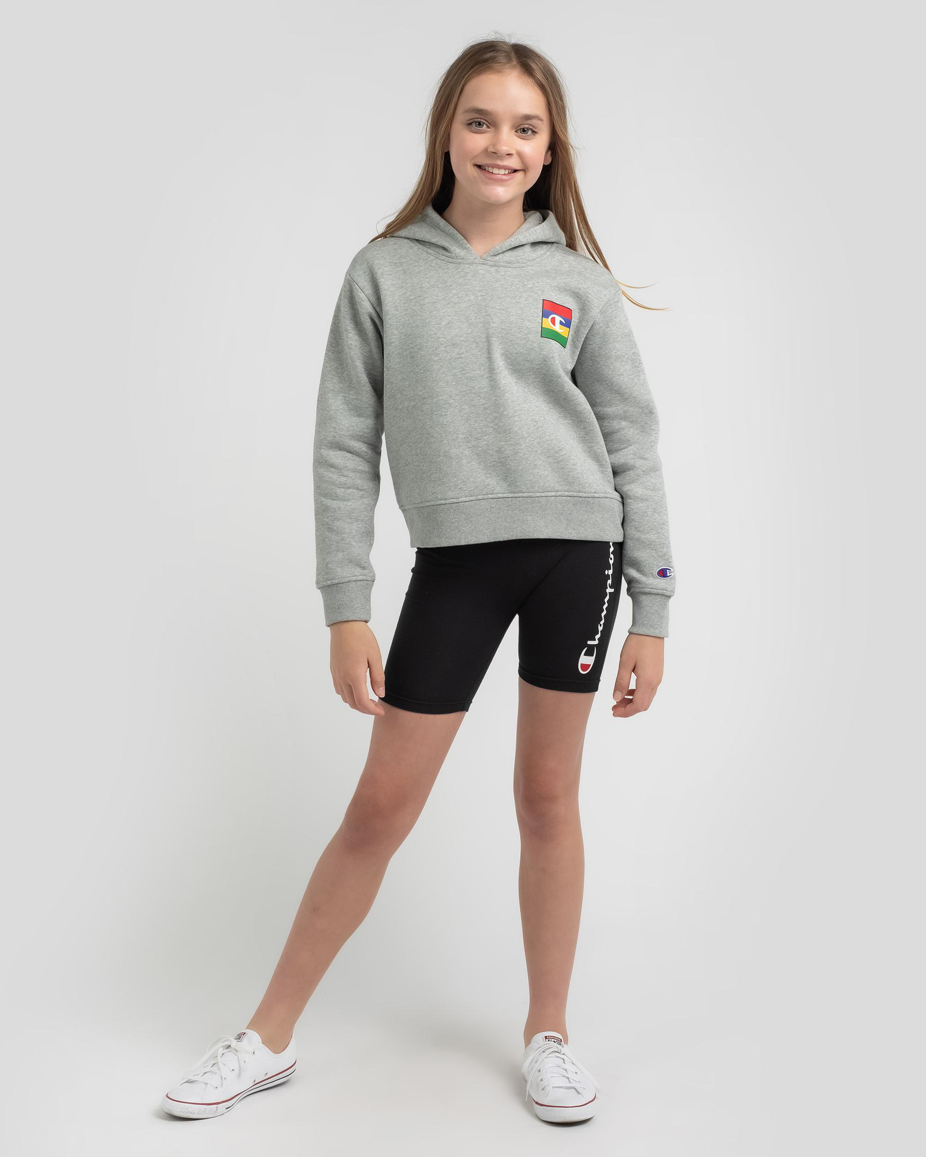 Shop Champion Girls' Sporty Hoodie In White-9b4 - Fast Shipping & Easy ...