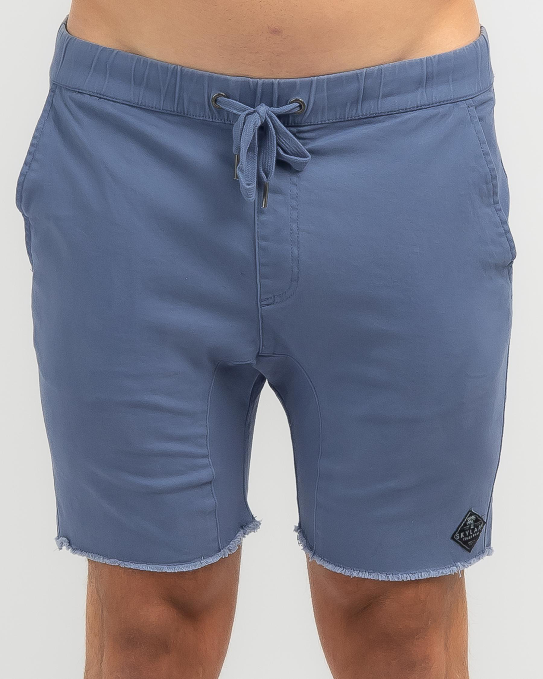 Shop Skylark Erase Drop Crotch Walk Shorts In Light Blue - Fast ...