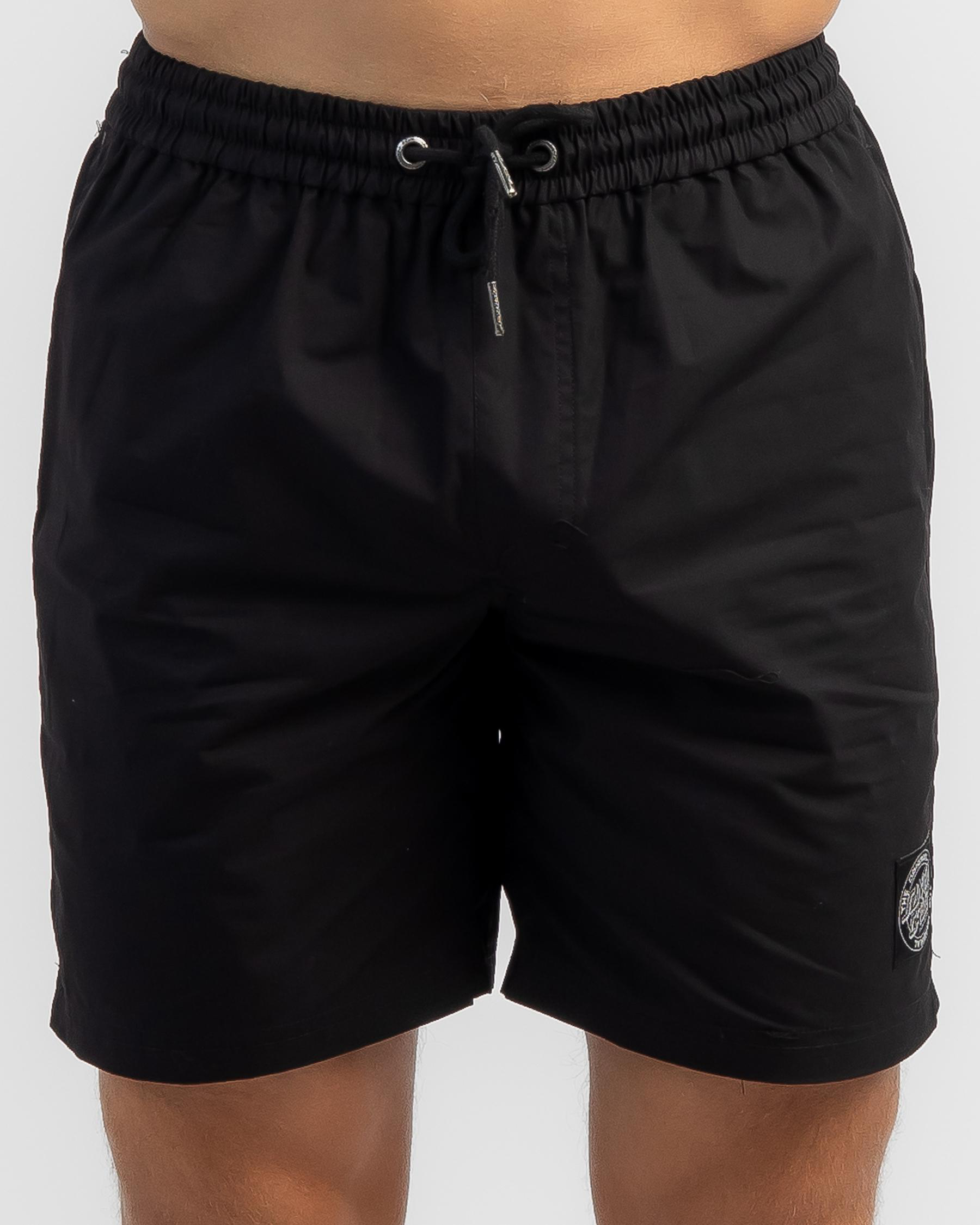 Shop Santa Cruz MFG Cruzier Solid Elastic Waist Shorts In Black - Fast ...